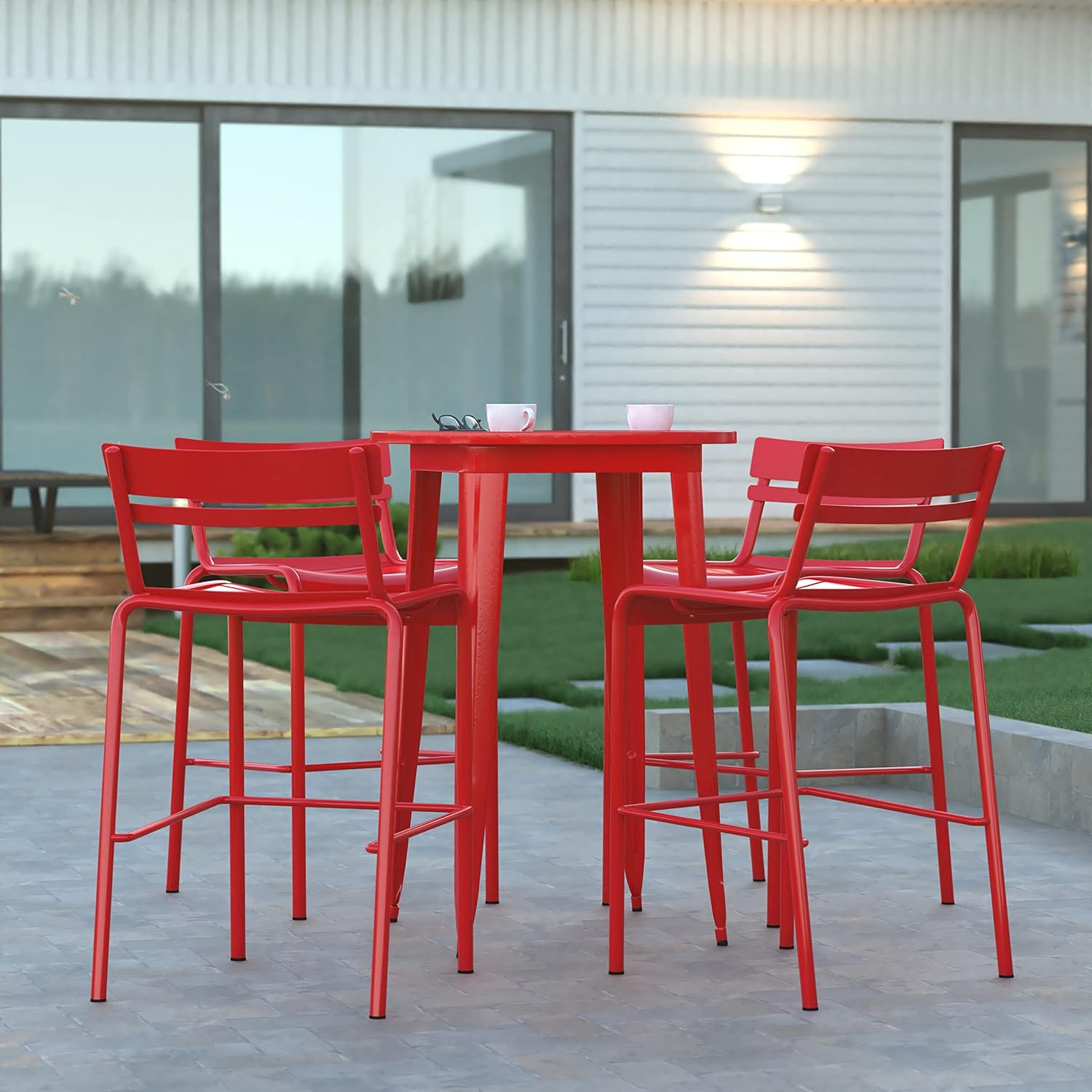 Amazon.com: EMMA + OLIVER Rennes Armless Stacking Bar Stool - Indoor ...