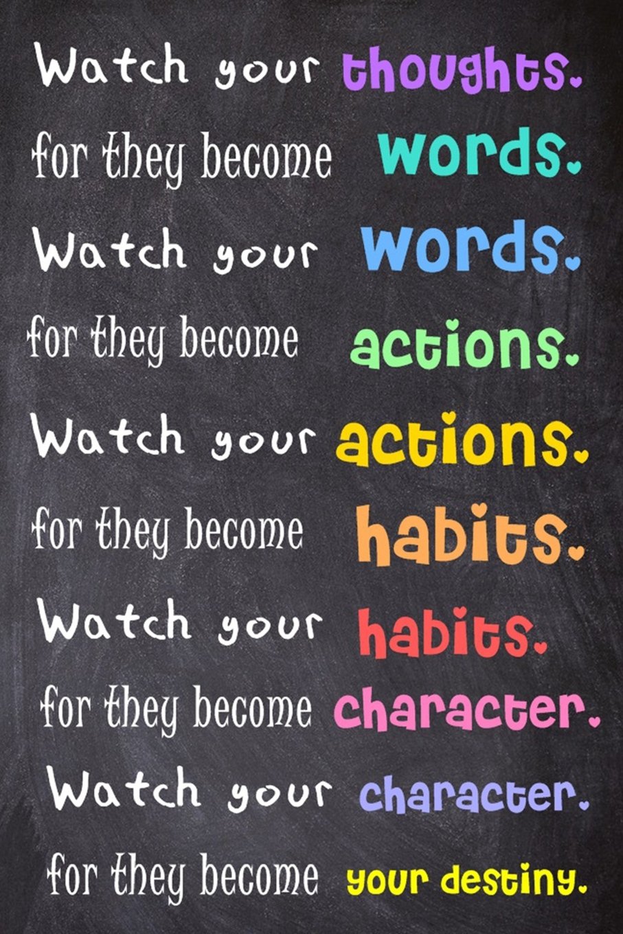 Amazon.com: Watch Your Thoughts; For They Become Words. Watch Your ...