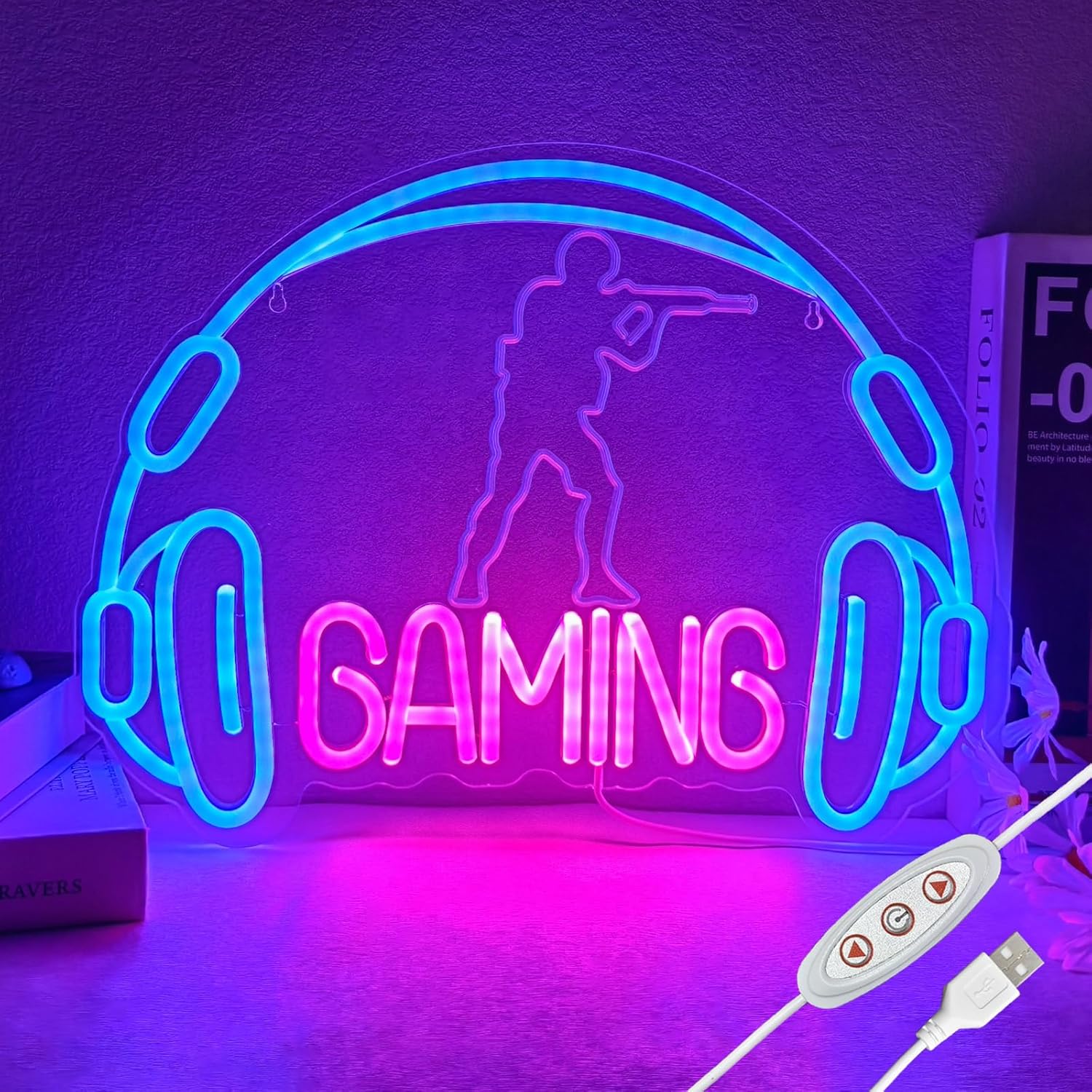 Gaming Headset Neon Sign Gifts for Teen Boys Gamer Room Decor for Boys ...