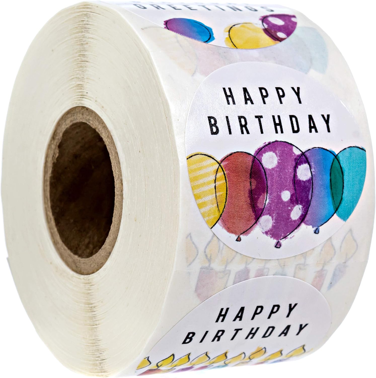 Amazon.com : Modern Vibrant Watercolor Birthday Stickers / 6 Bright ...