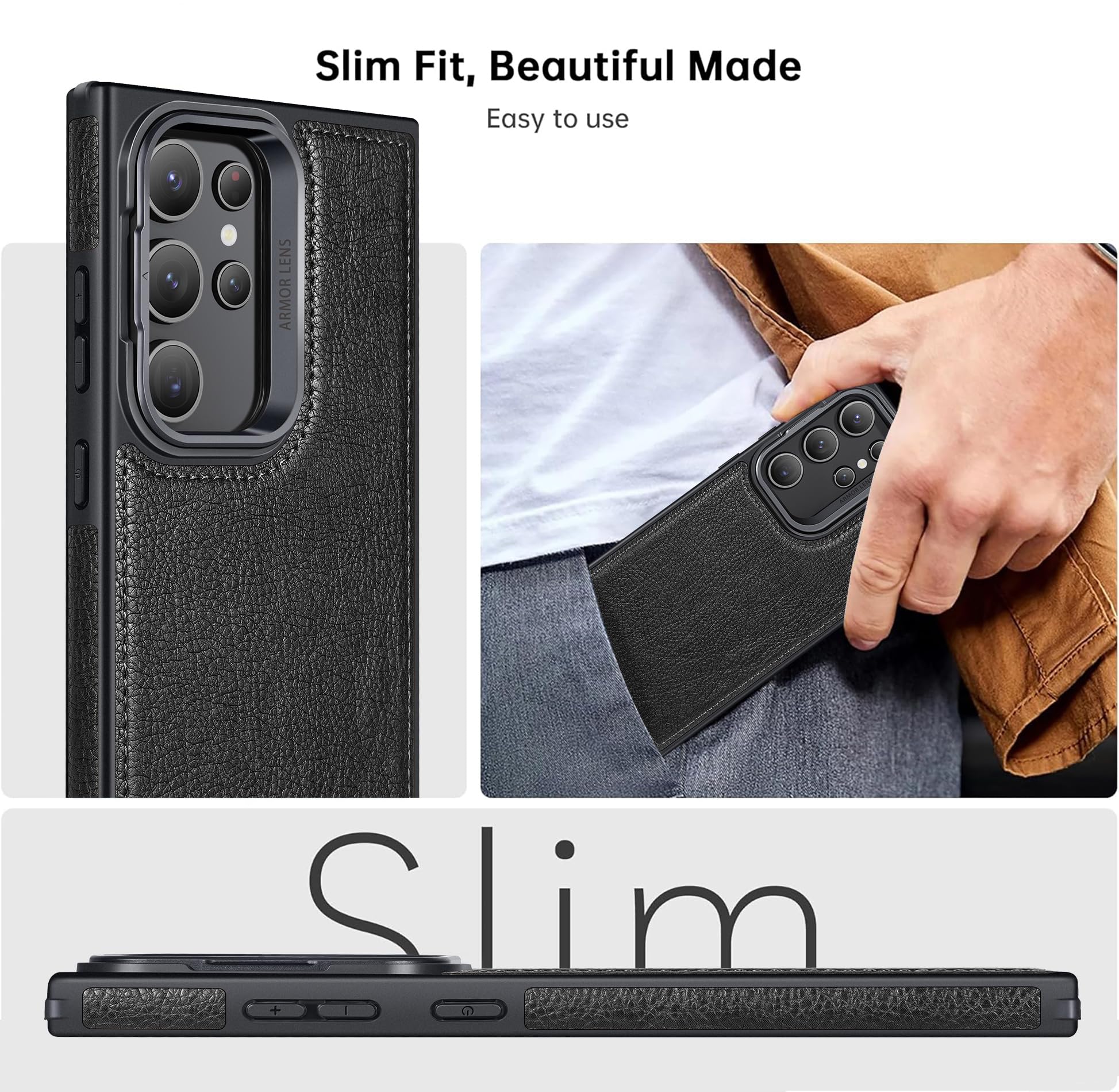 Snapklik.com : WTCASE For Samsung Galaxy S24 Ultra Leather Case