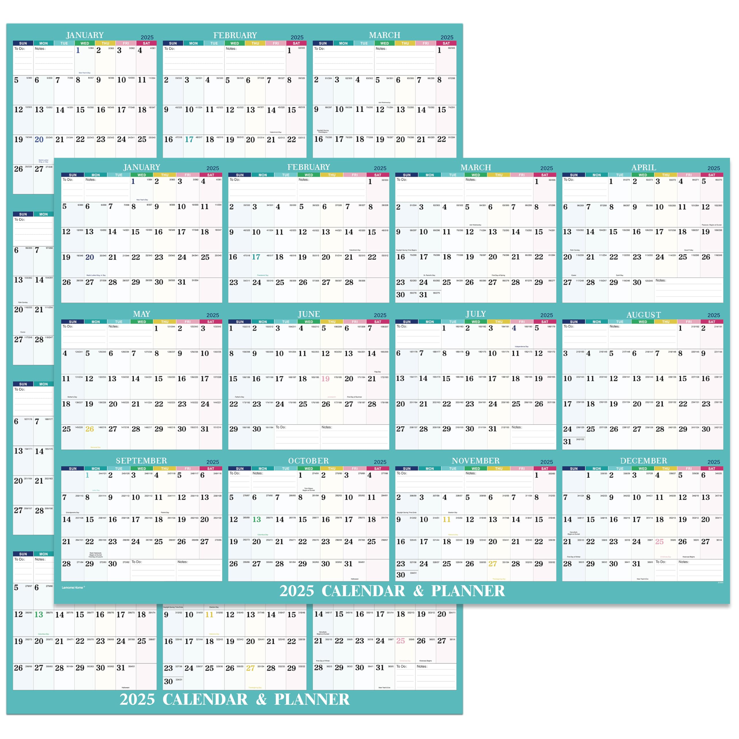 2025 Yearly Wall Calendar Dry Erase Calendar 2025 Calendar Jan ...