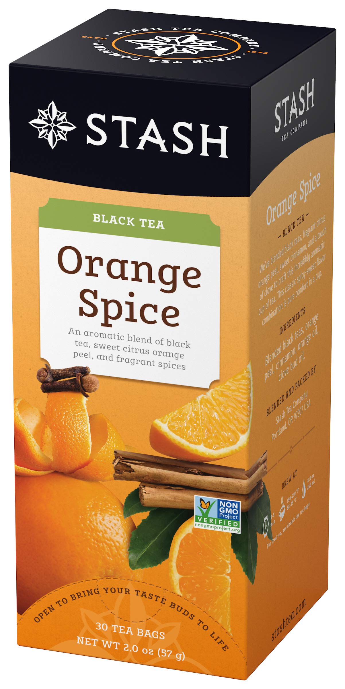 Amazon.com : Stash Tea Orange Spice Black Tea - Caffeinated, Non-GMO Project Verified Premium ...