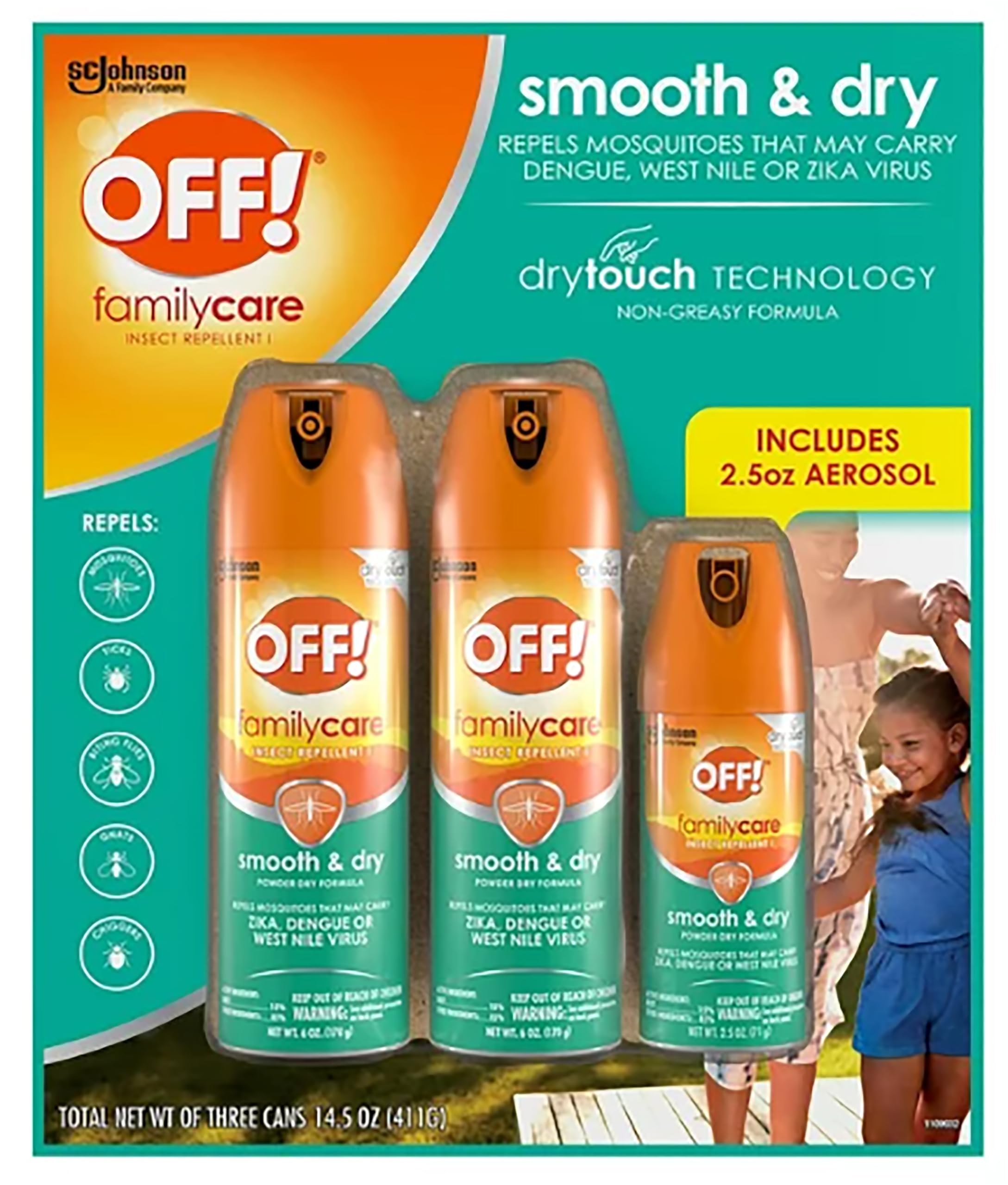 Amazon.com: OFF! Familycare Smooth & Dry Insect Repellent Aerosol ...