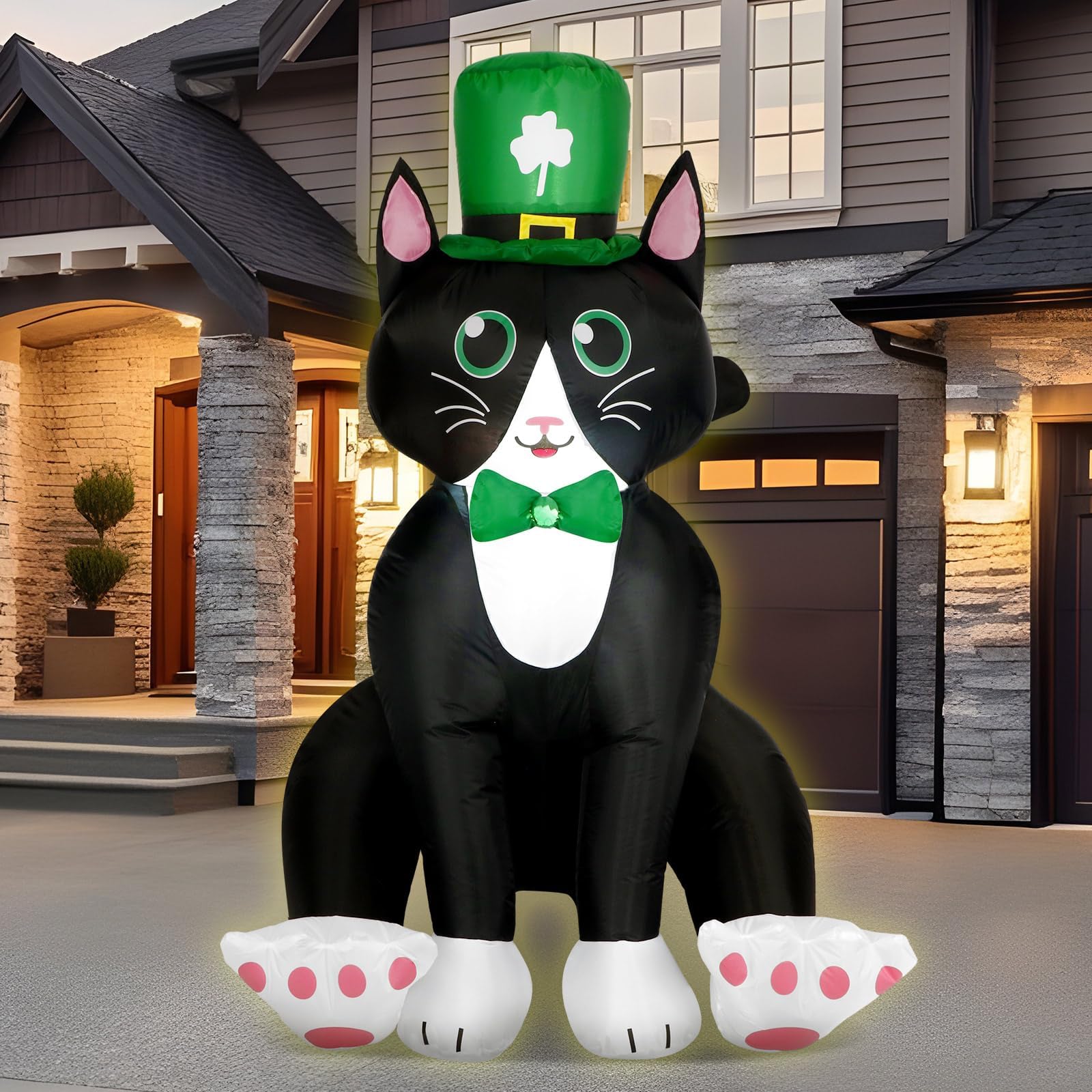 Amazon.com: Leyndo 5 ft Height Cat Easter Inflatables with Built in LED ...