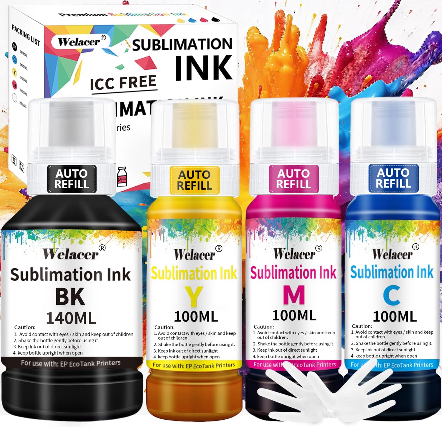 Amazon.com: hehua Sublimation Ink Auto Refill Bottles 522 Compatible ...
