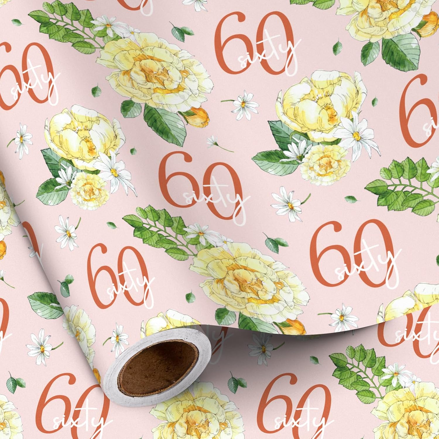 Amazon.com: RUSPEPA 60th Birthday Wrapping Paper for Women - Mini Roll ...