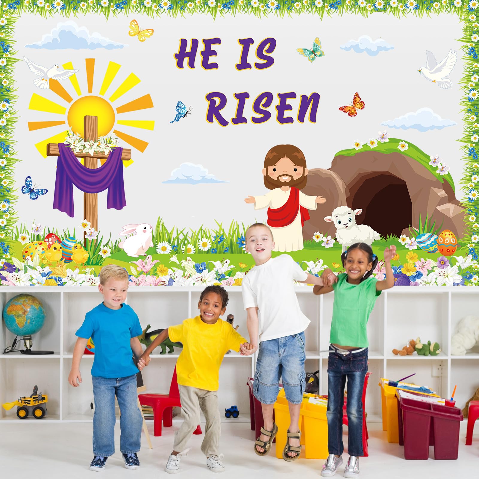 Snapklik.com : Pasimy Easter Bulletin Board Decorations Set Christian ...