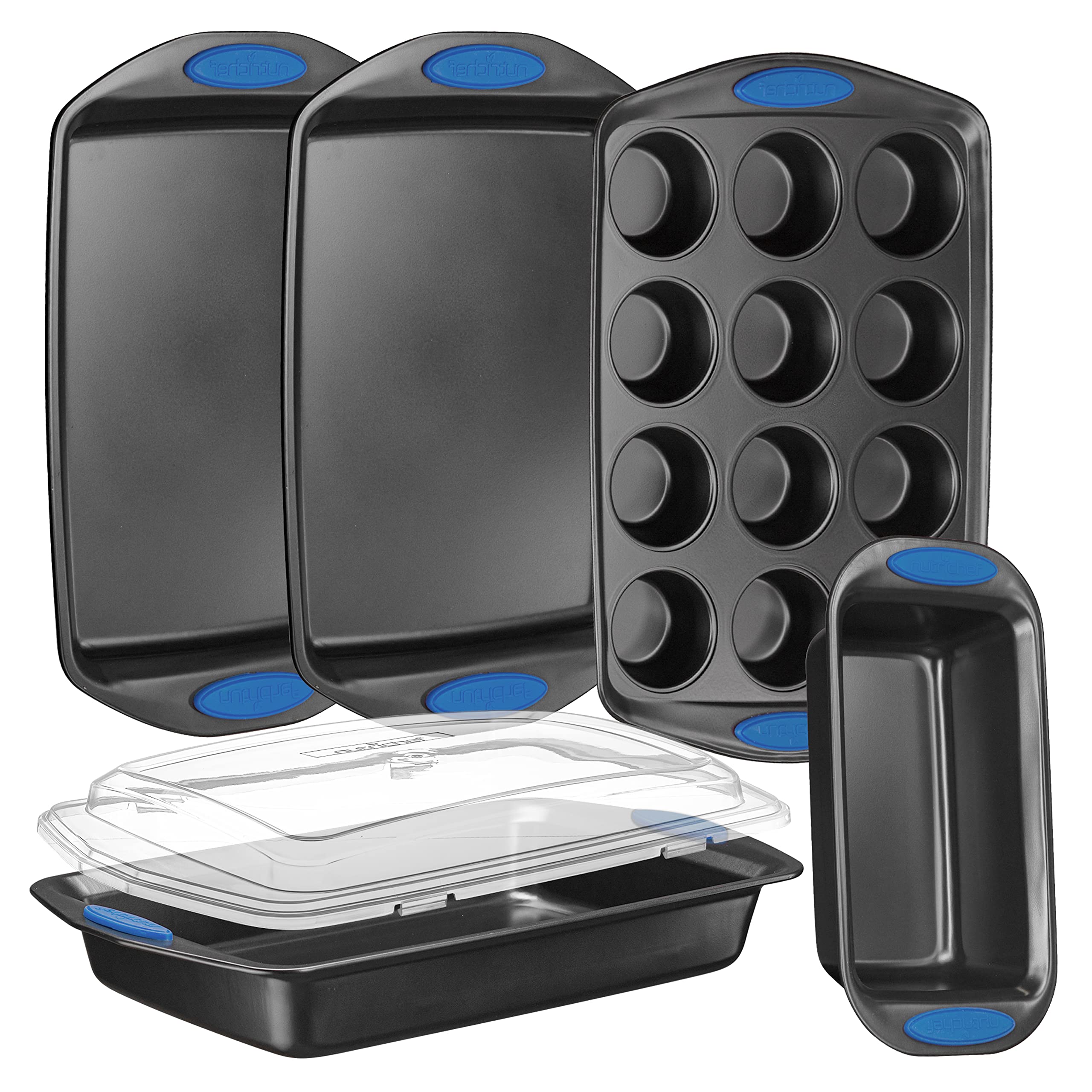 Amazon.com: NutriChef 5-Piece Baking Pan Set - Carbon Steel Stackable ...