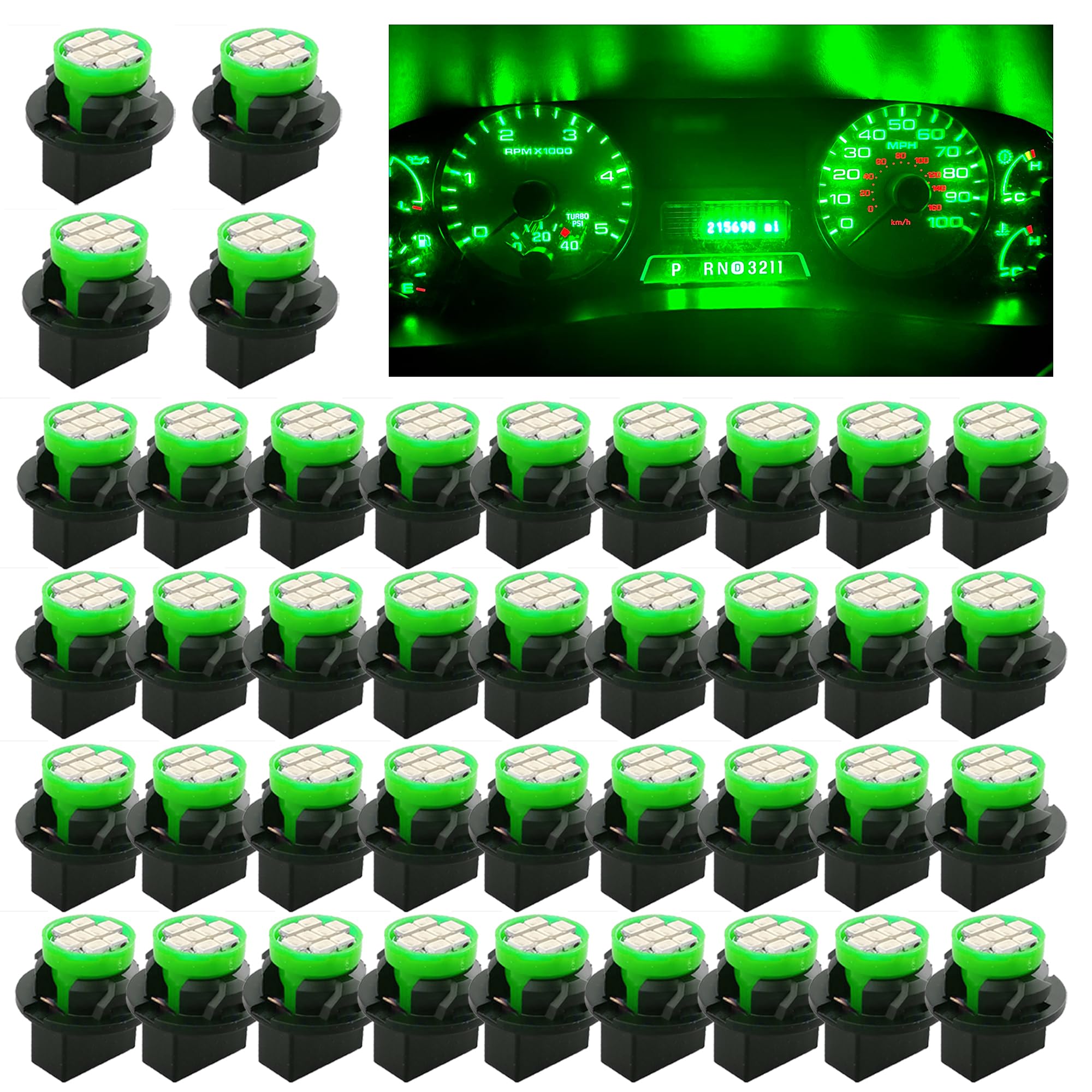 Amazon.com: GLOFE 40 Pieces T10 194 168 LED Dash Instrument Light Bulbs ...