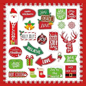 Amazon.com: Whaline 99Pcs Christmas Classroom Bulletin Board Decoration ...