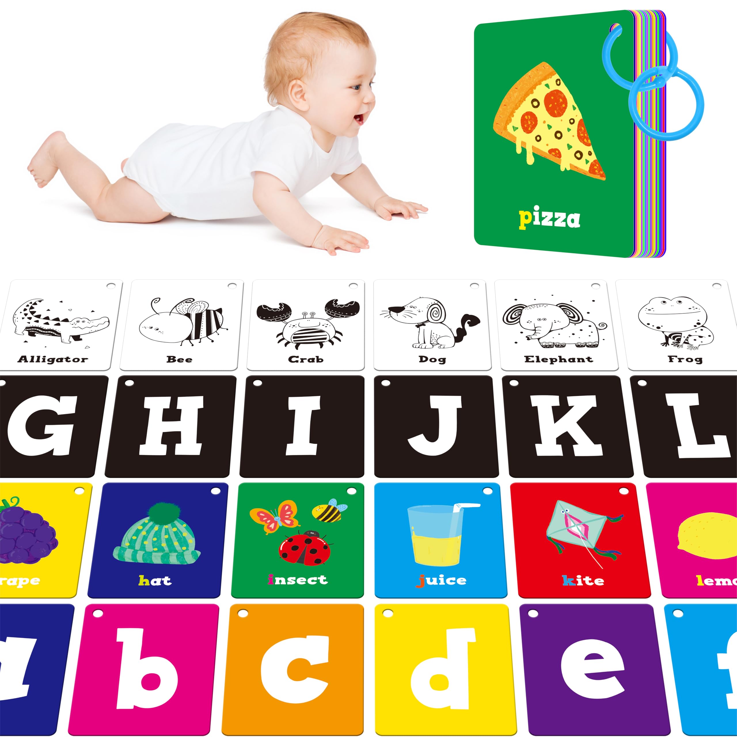 Snapklik.com : 52 PCS Baby Visual Stimulus Cards, Double-Sided High ...