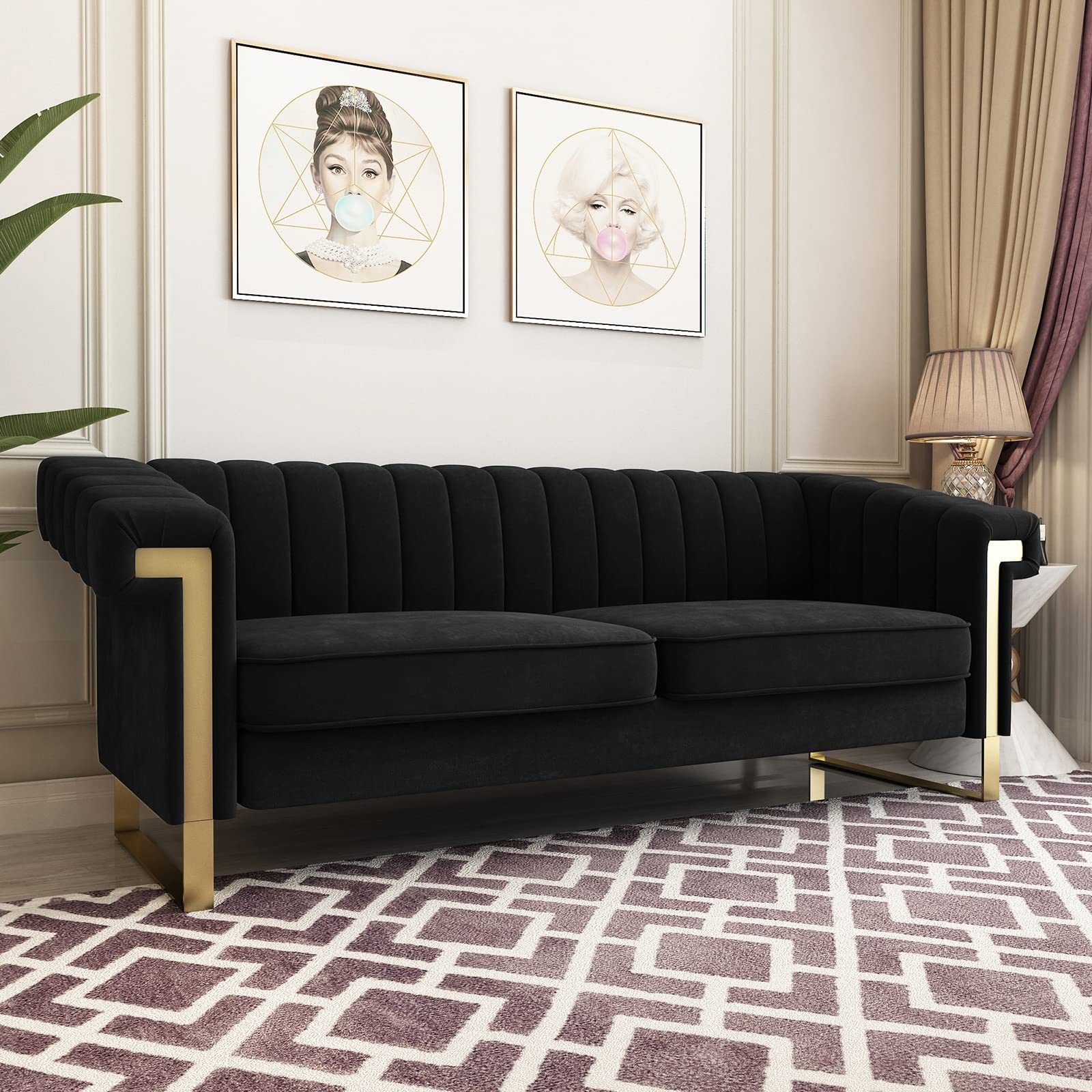 Ascot Black Gold Sofa Set KFROOMS Free Shipping | atelier-yuwa.ciao.jp