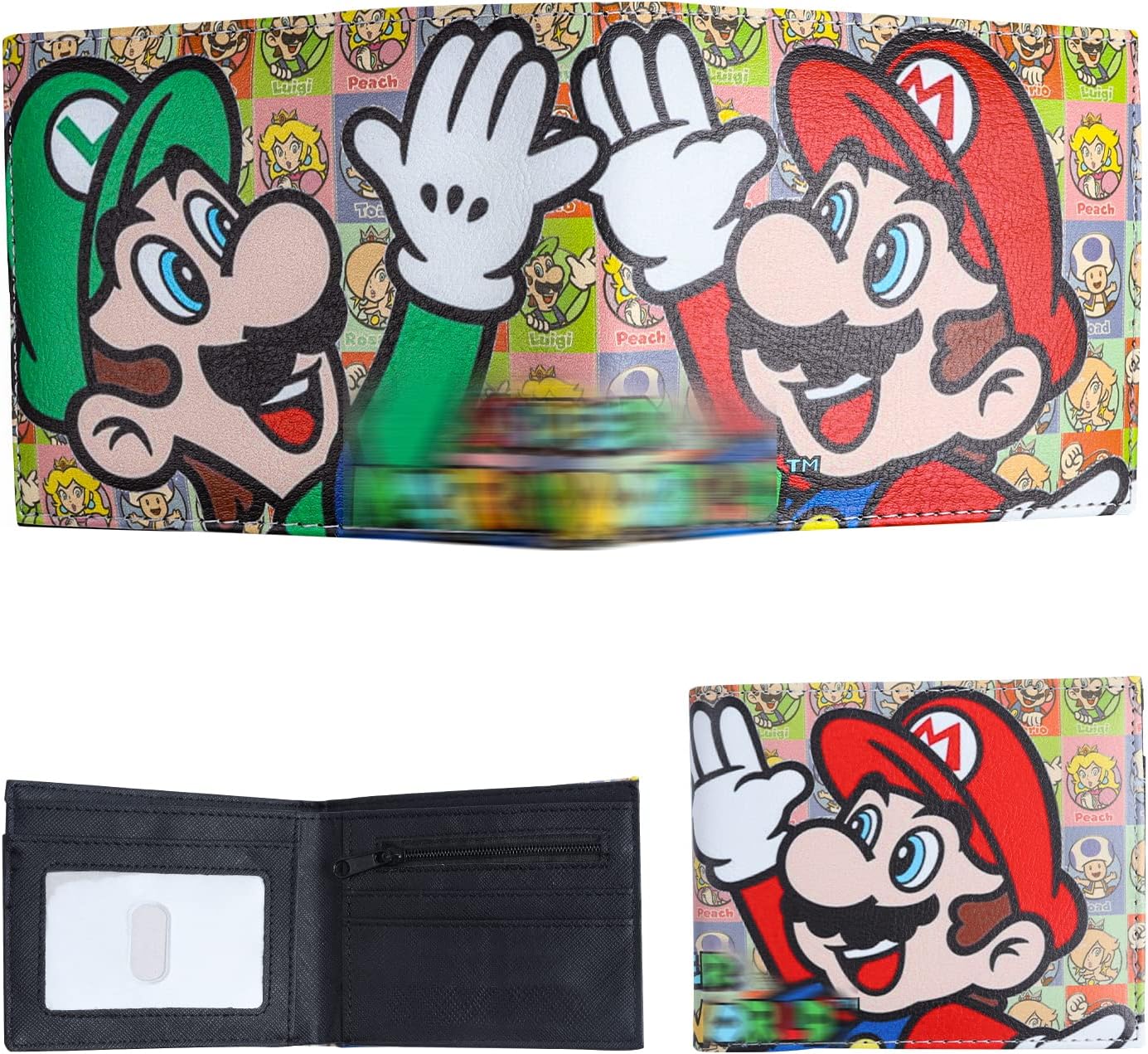 YOILIK Mario Wallet, a, A, A : Amazon.co.uk: Fashion