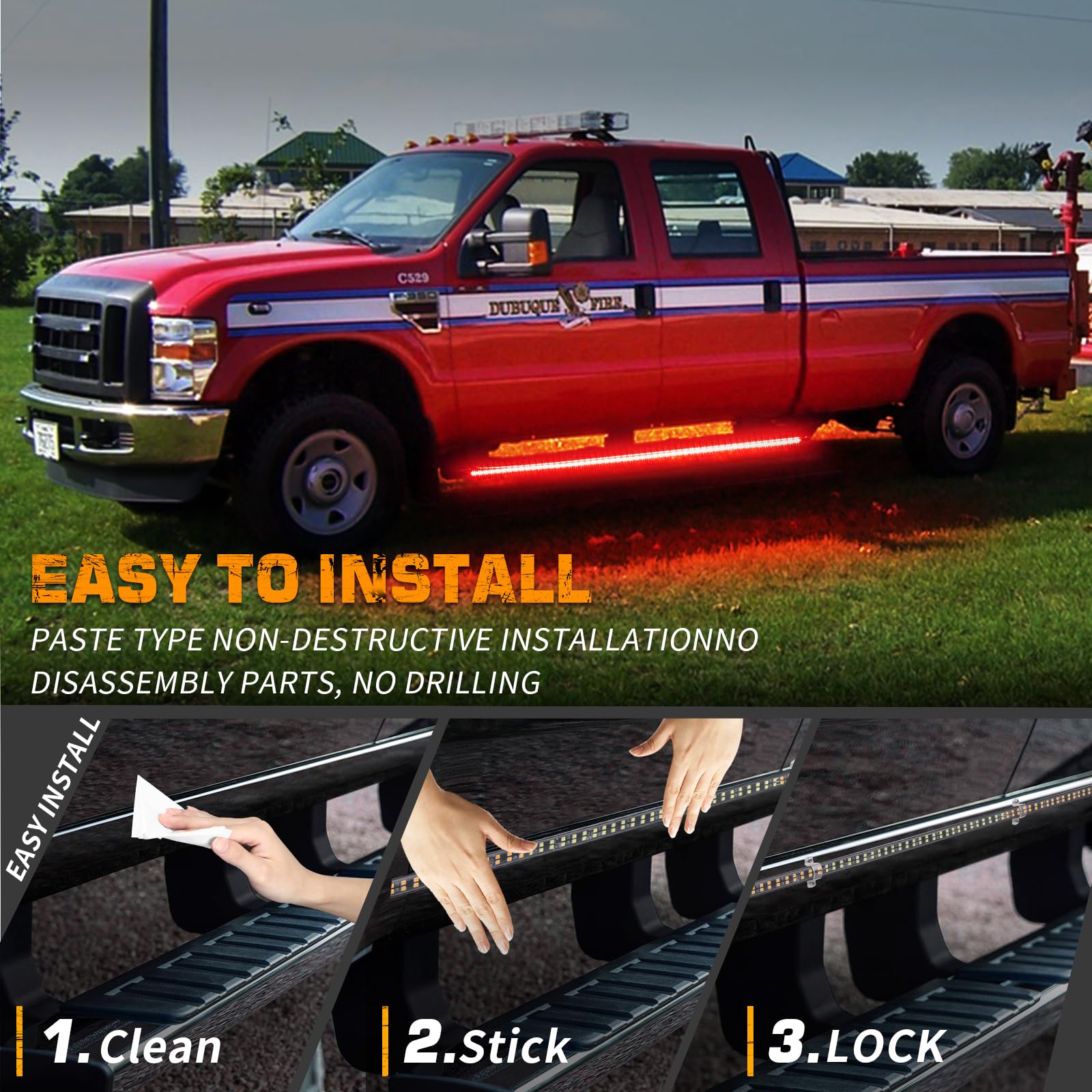 Snapklik.com : 2PCS 60 Inch Red Emergency Lights Strip 720 LED Running ...