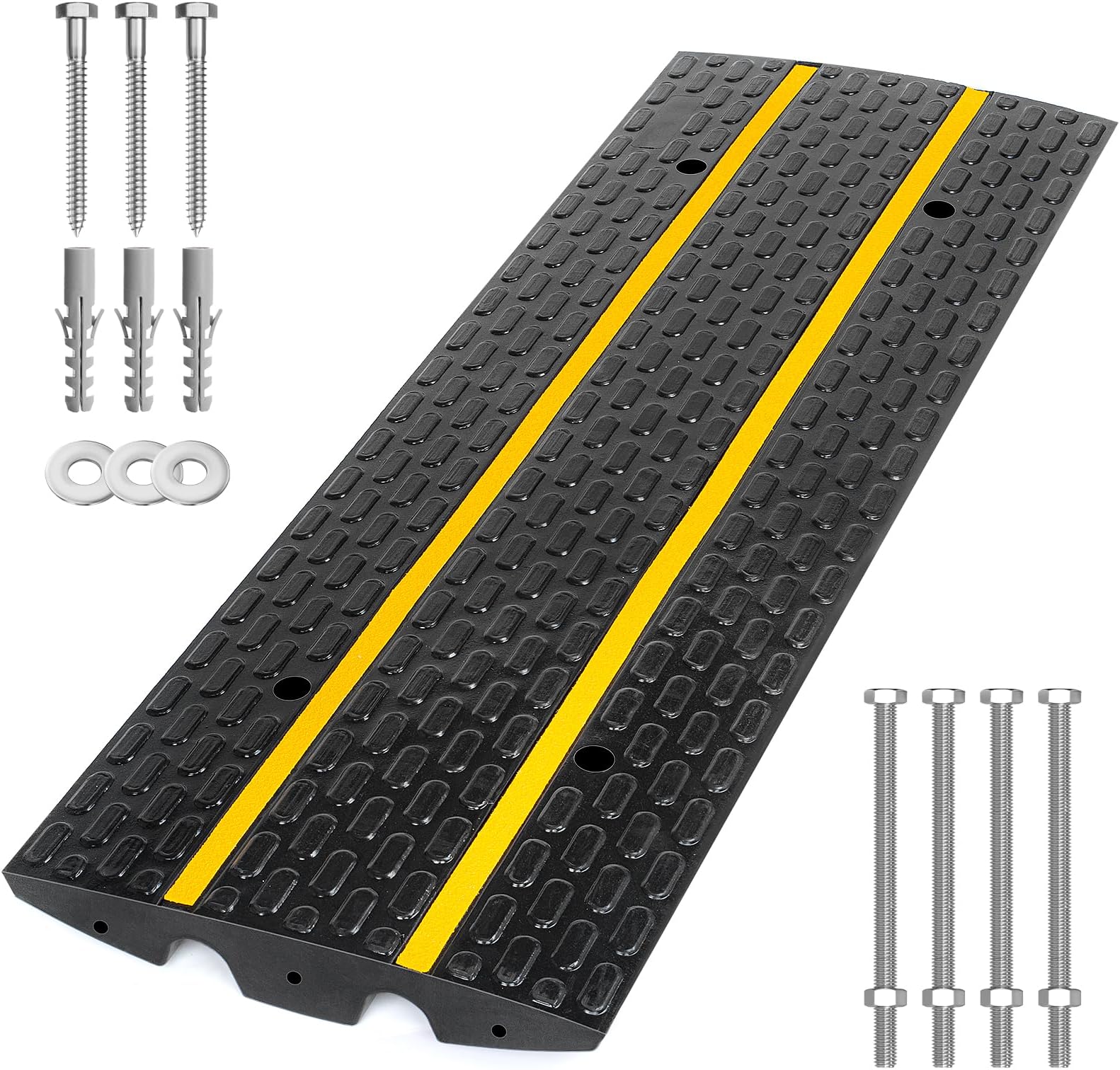 Amazon.com: WKINGBOOM Two Slopes Rubber Driveway Ramps, Heavy Duty ...
