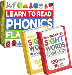 Amazon.com: Phonics & Sight Words Flash Cards Bundle - 240 Beginner ...