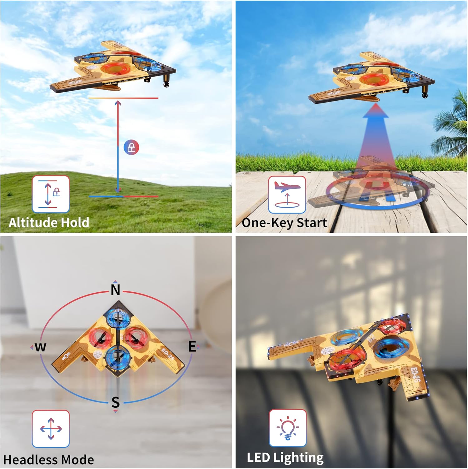 UAV B2 Fighter, un regalo para los entusiastas de los UAV, con luz LED ...