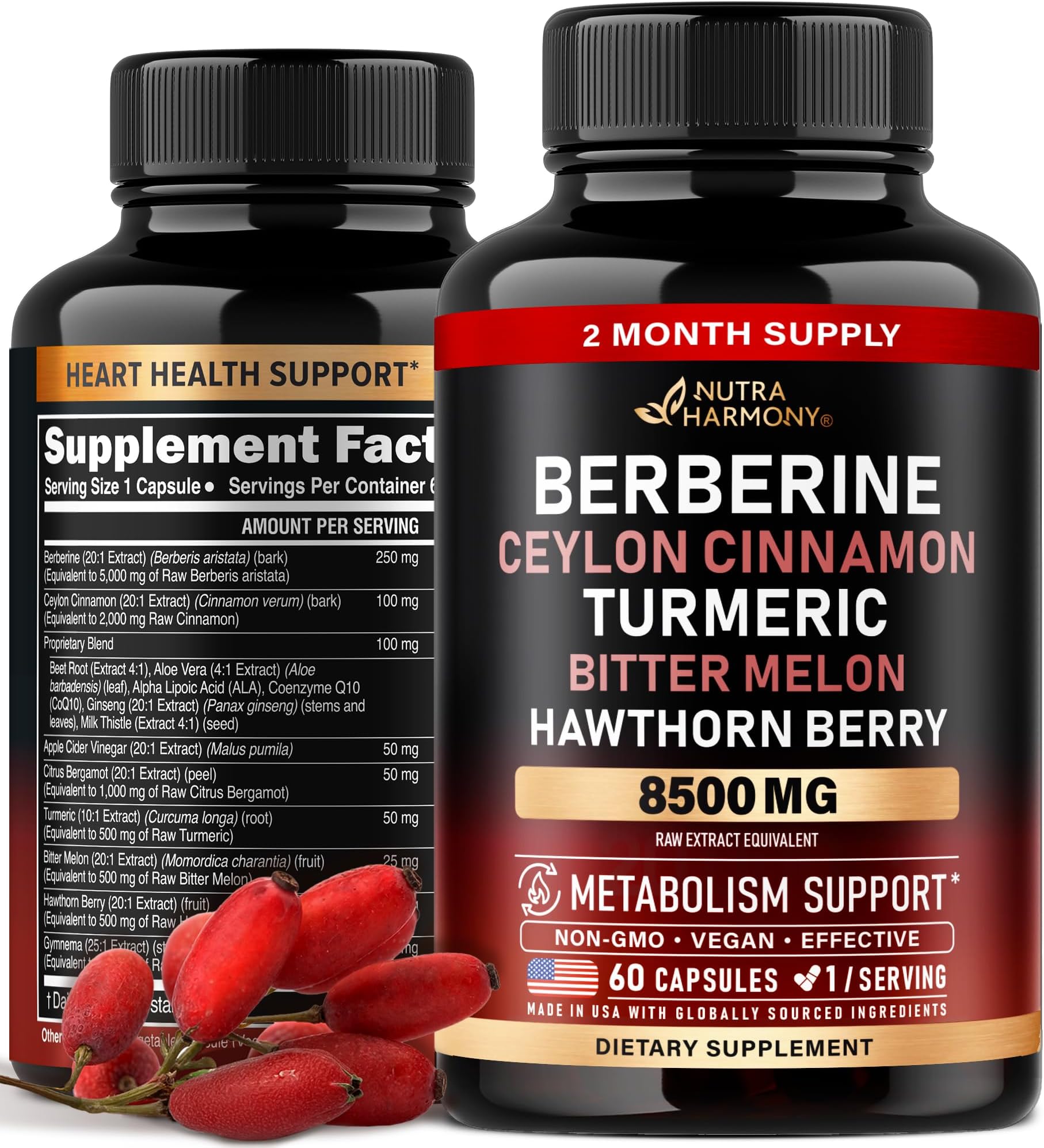 Amazon.com: Highland Health Foods Berberine 1200mg with Ceylon Cinnamon - Berberine HCL and True ...