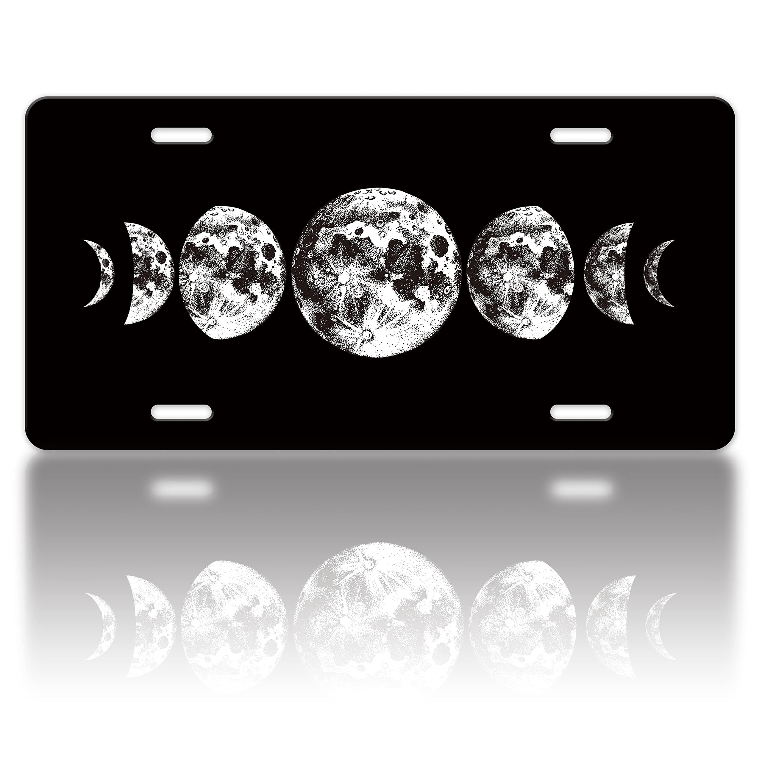 Amazon.com: Moon License Plate Moon Phase License Plate Funny Stainless ...