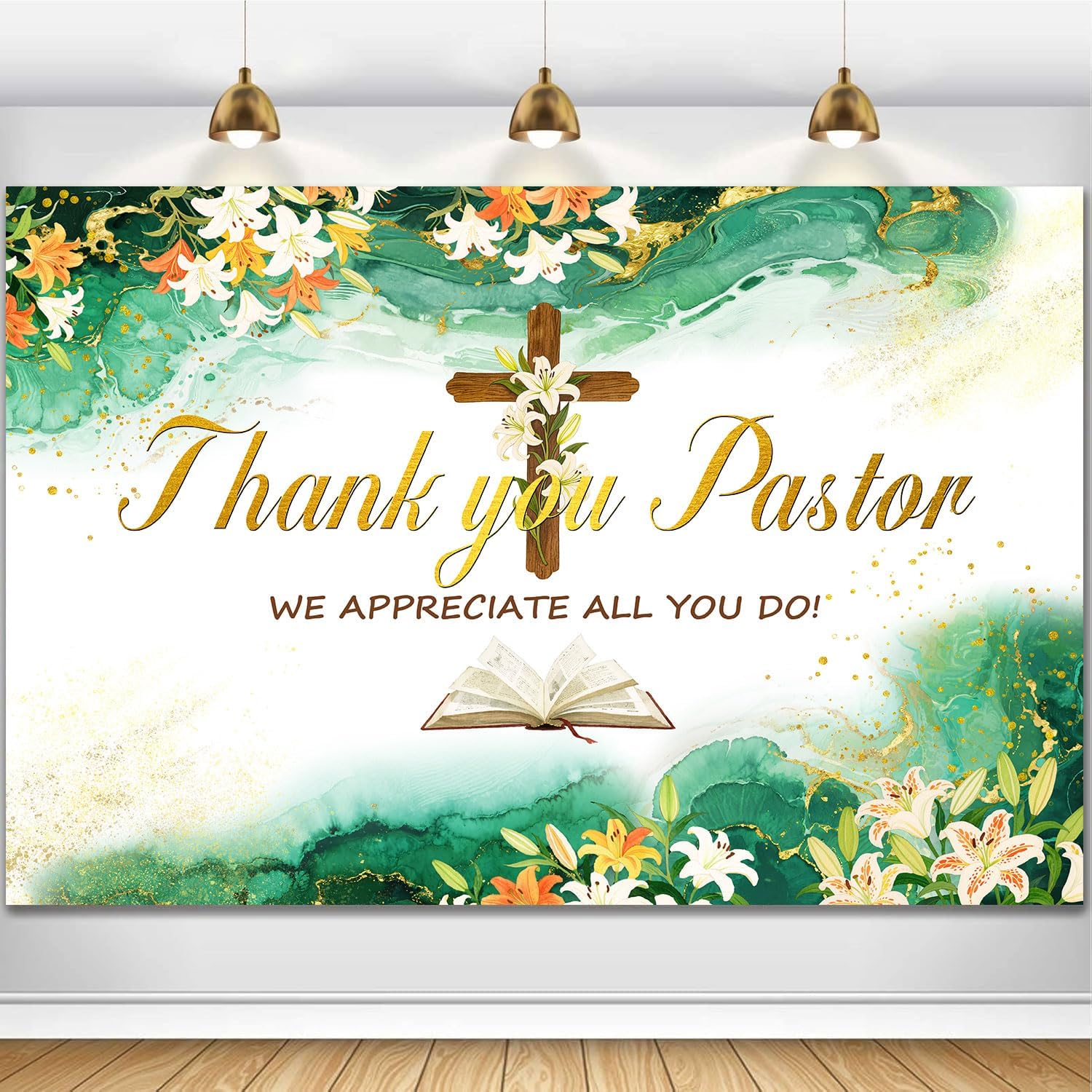 Amazon.com : HANSHUAI Thank You Pastor Backdrop Pastor Appreciation Day ...