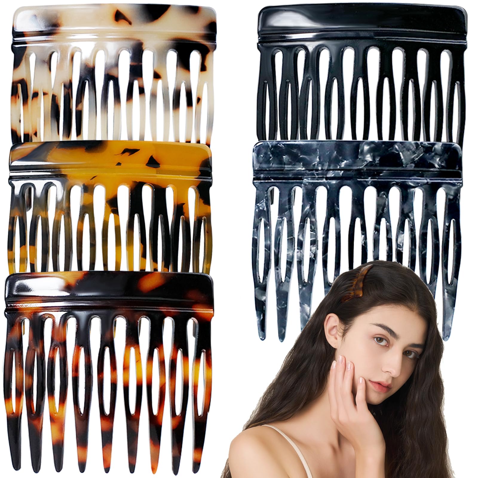 Amazon.com : 5 PCS French Hair Side Combs for Women Small Hair Combs ...