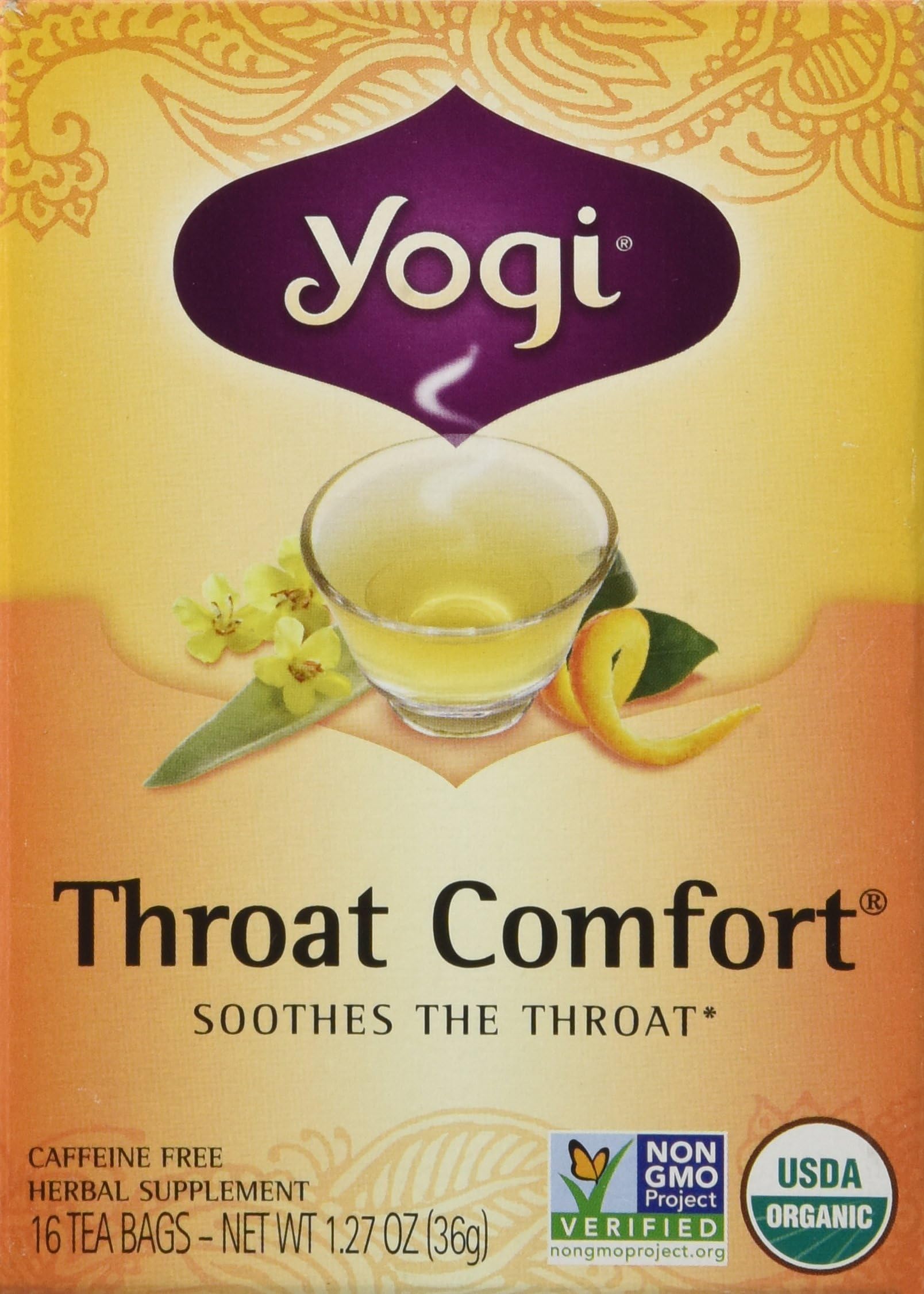 Amazon.com : Yogi Tea Throat Comfort - 16 Tea Bags : Grocery Tea ...