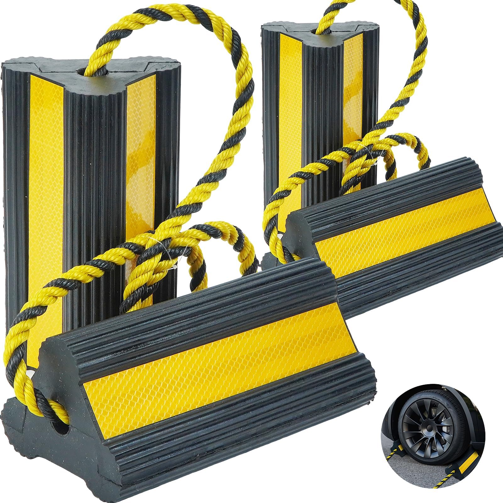 Amazon.com: YOLNEXI [2Pair 4Pack] Upgrade Rubber Wheel Chocks for ...