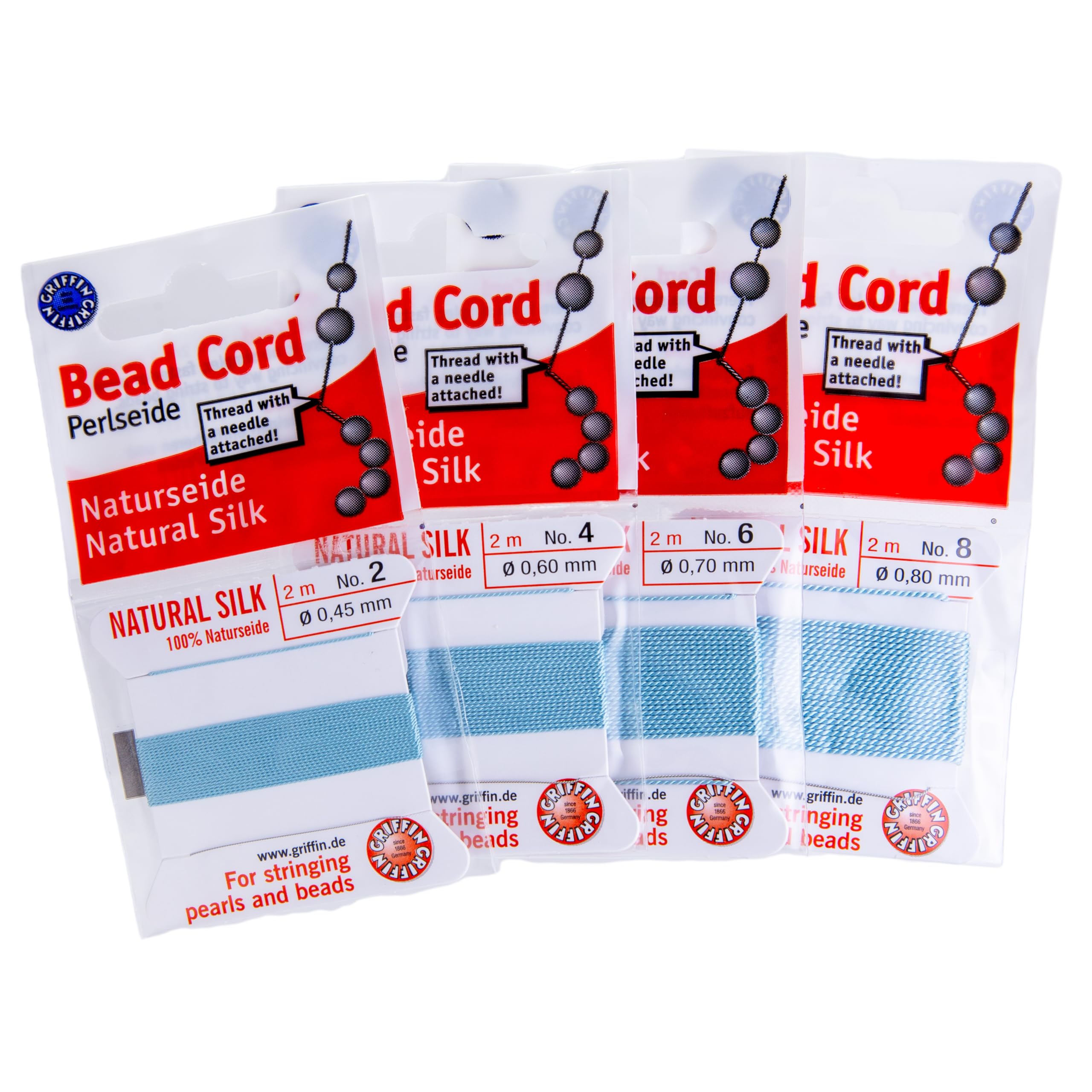 Amazon.com: Griffin Bead Cord 100% Natural Turquoise Silk Assortment ...