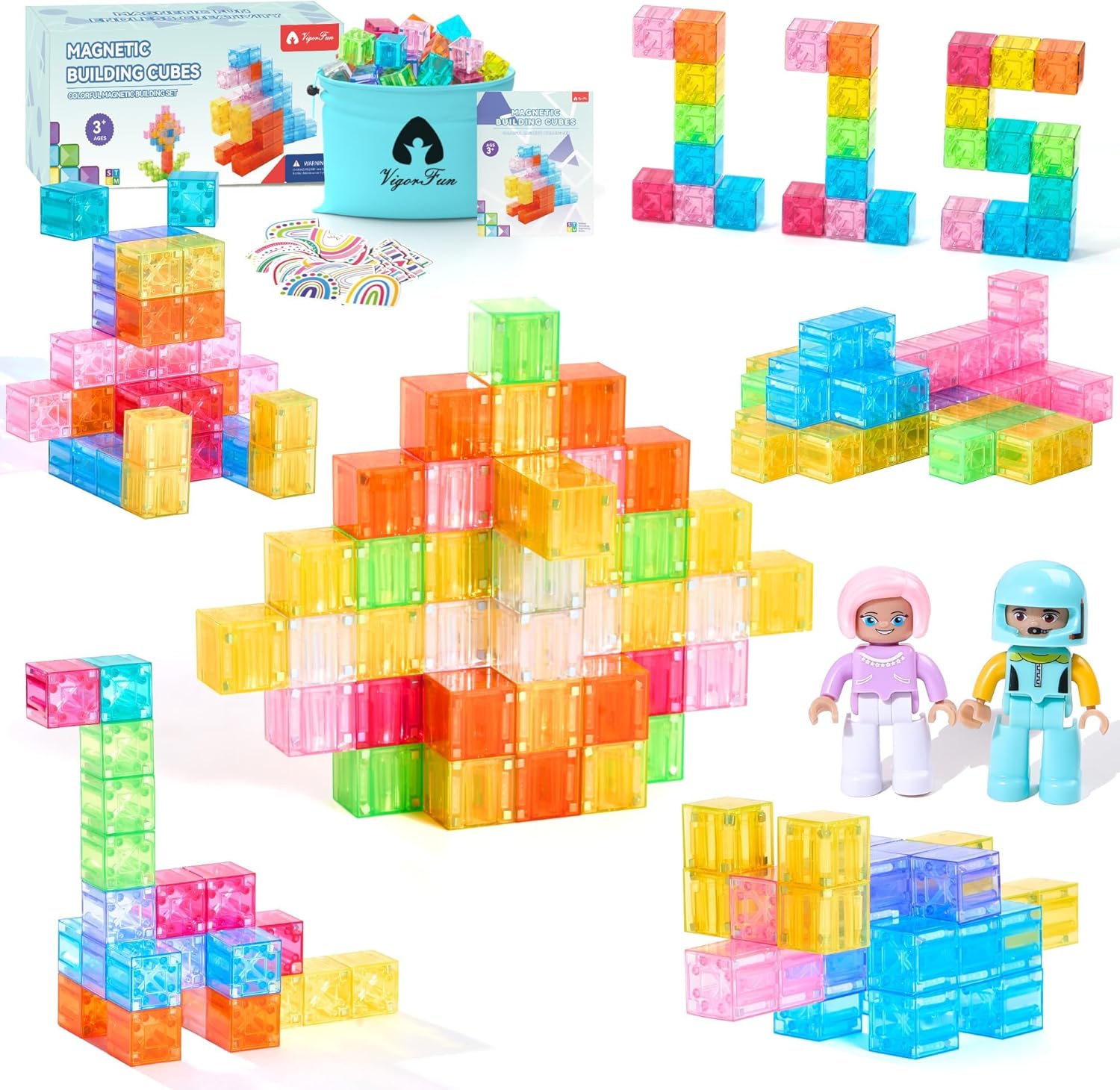 Amazon.com: Magnetic Blocks Set, Magnet Building Blocks with Toy ...