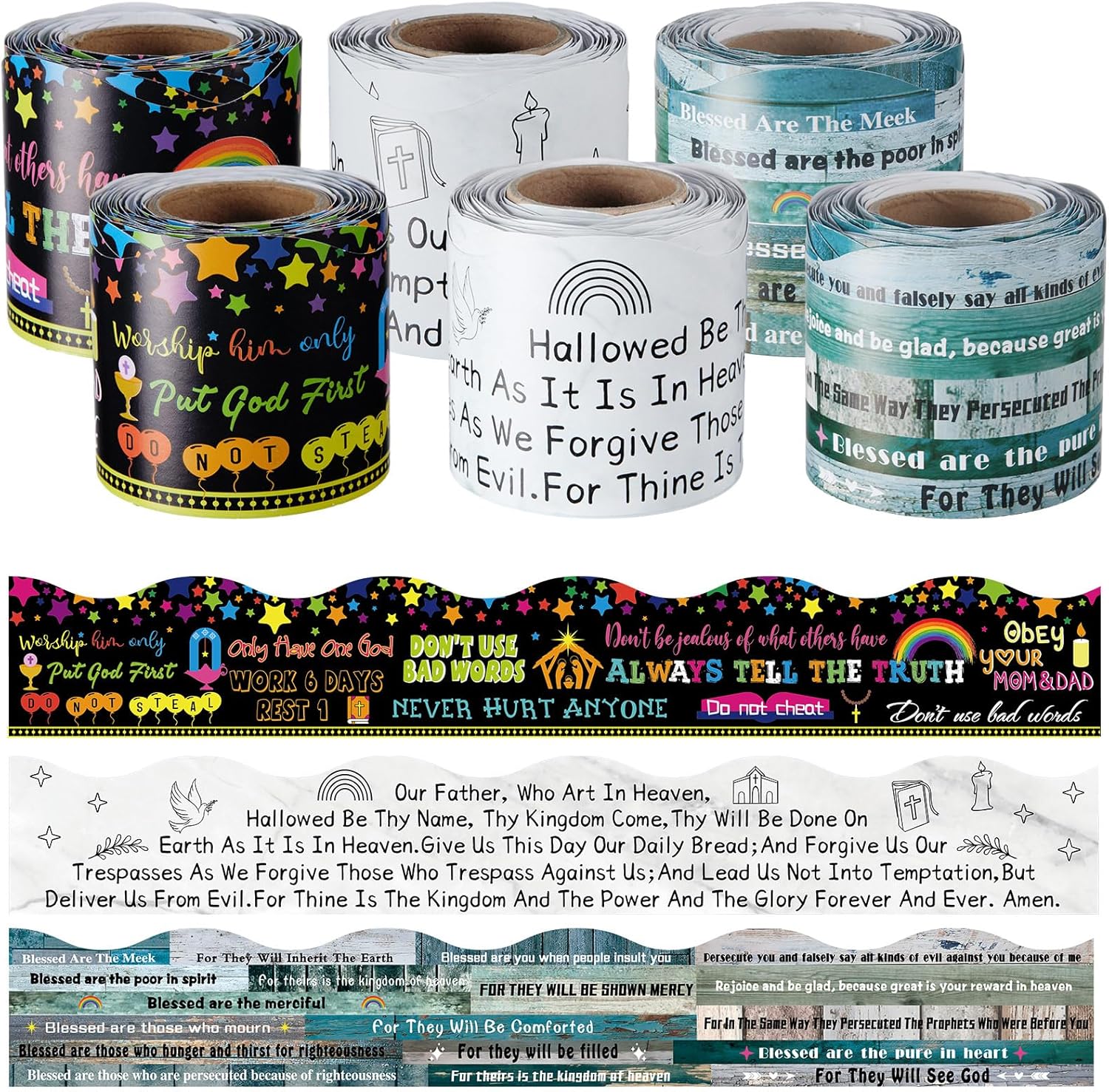 Amazon.com : Engrowtic 6 Rolls 196.8 ft Religious Borders for Lent ...