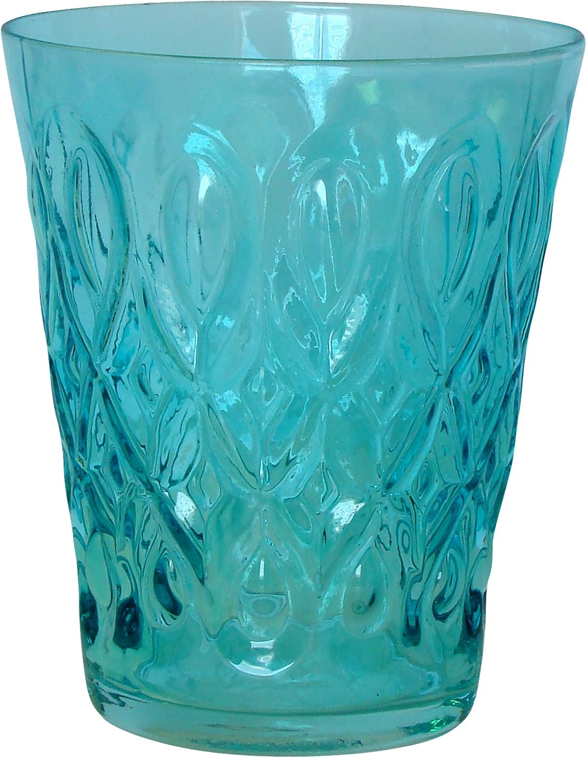 Amazon.com | Zrike Brands Teardrop Pressed Glass Juice, Blue, Set of 4 ...