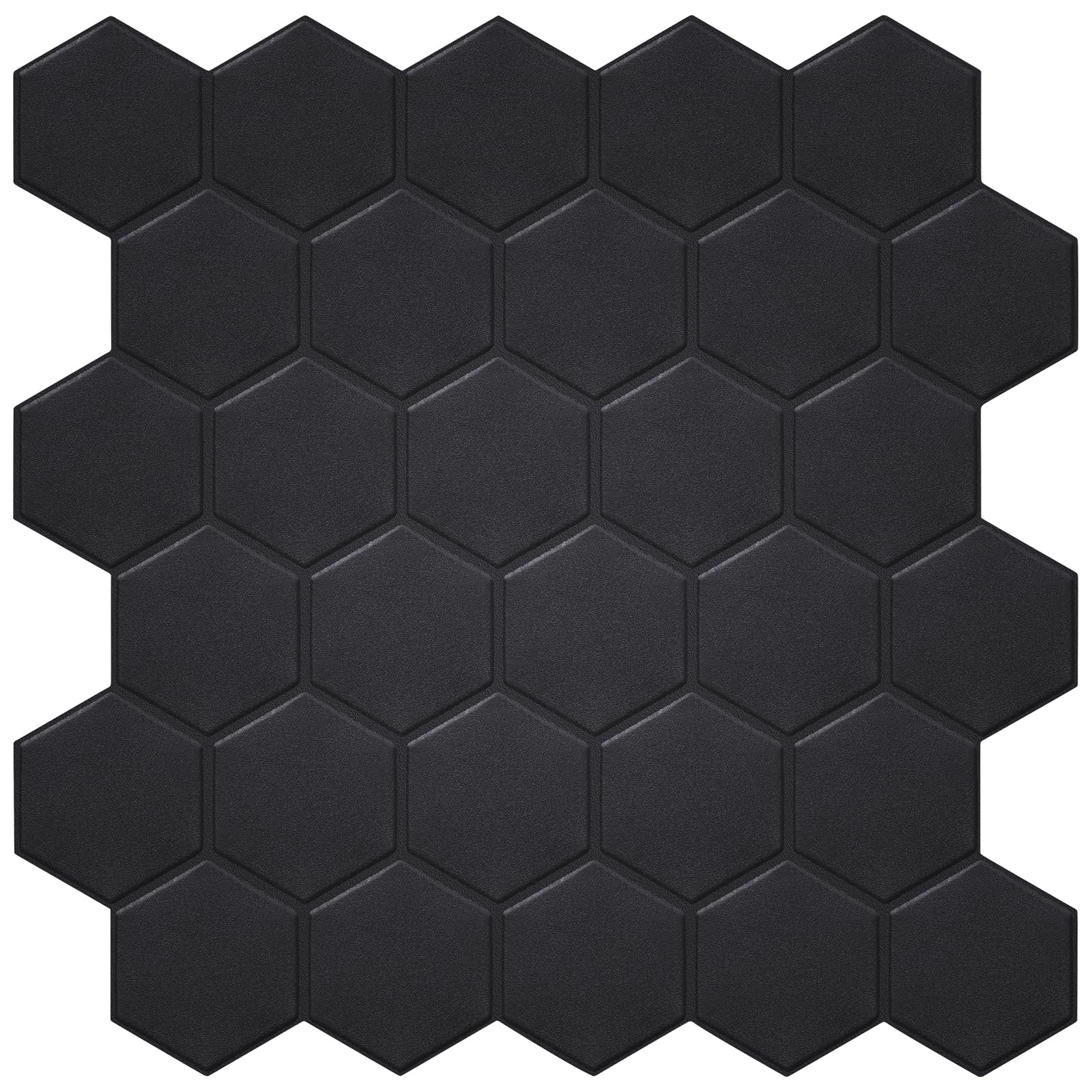 Thicker, Black Hexagon Tiles Peel and Stick Backsplash, WalDecoo ...