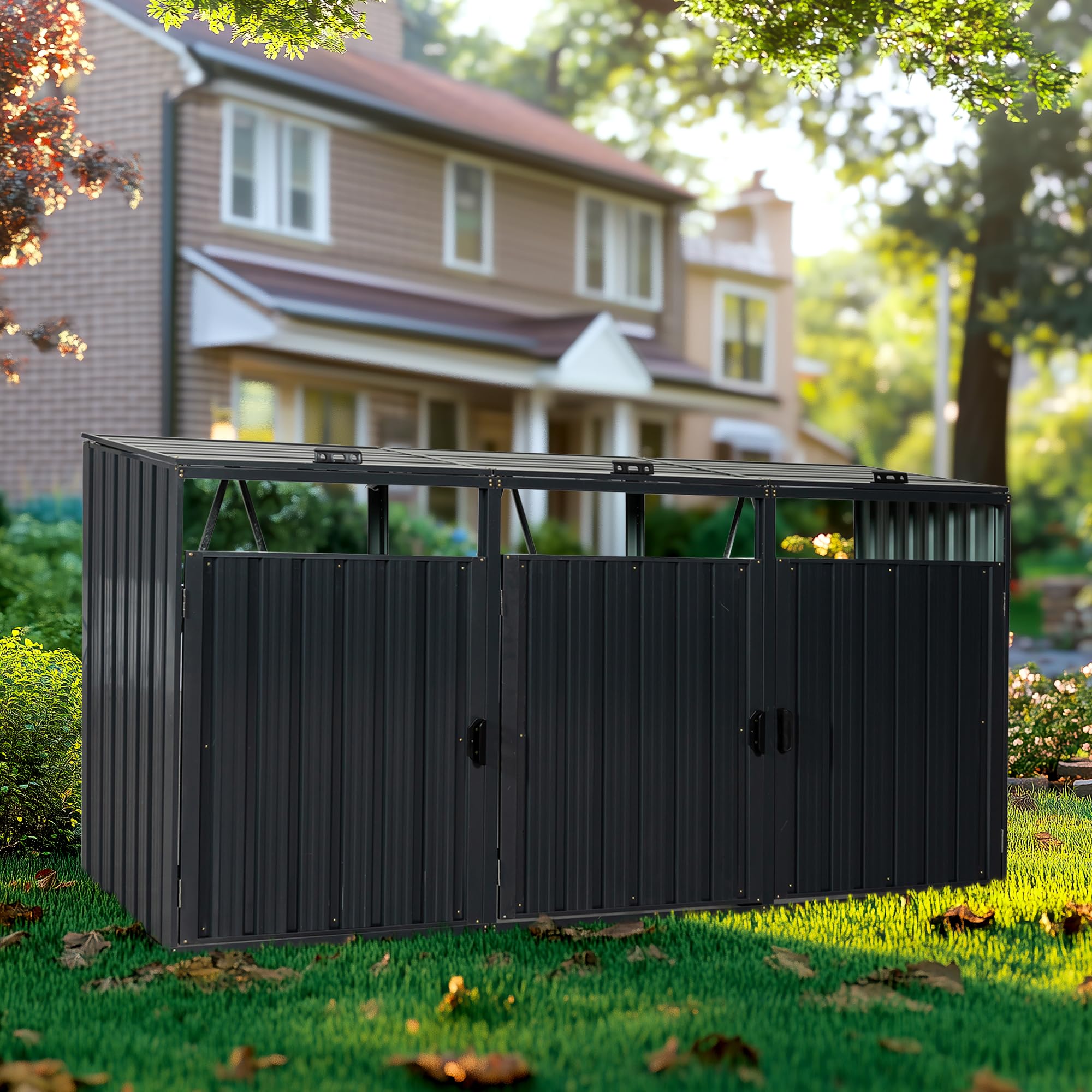Snapklik.com : Outdoor Trash Storage Shed Waterproof Garbage Bin Shed ...
