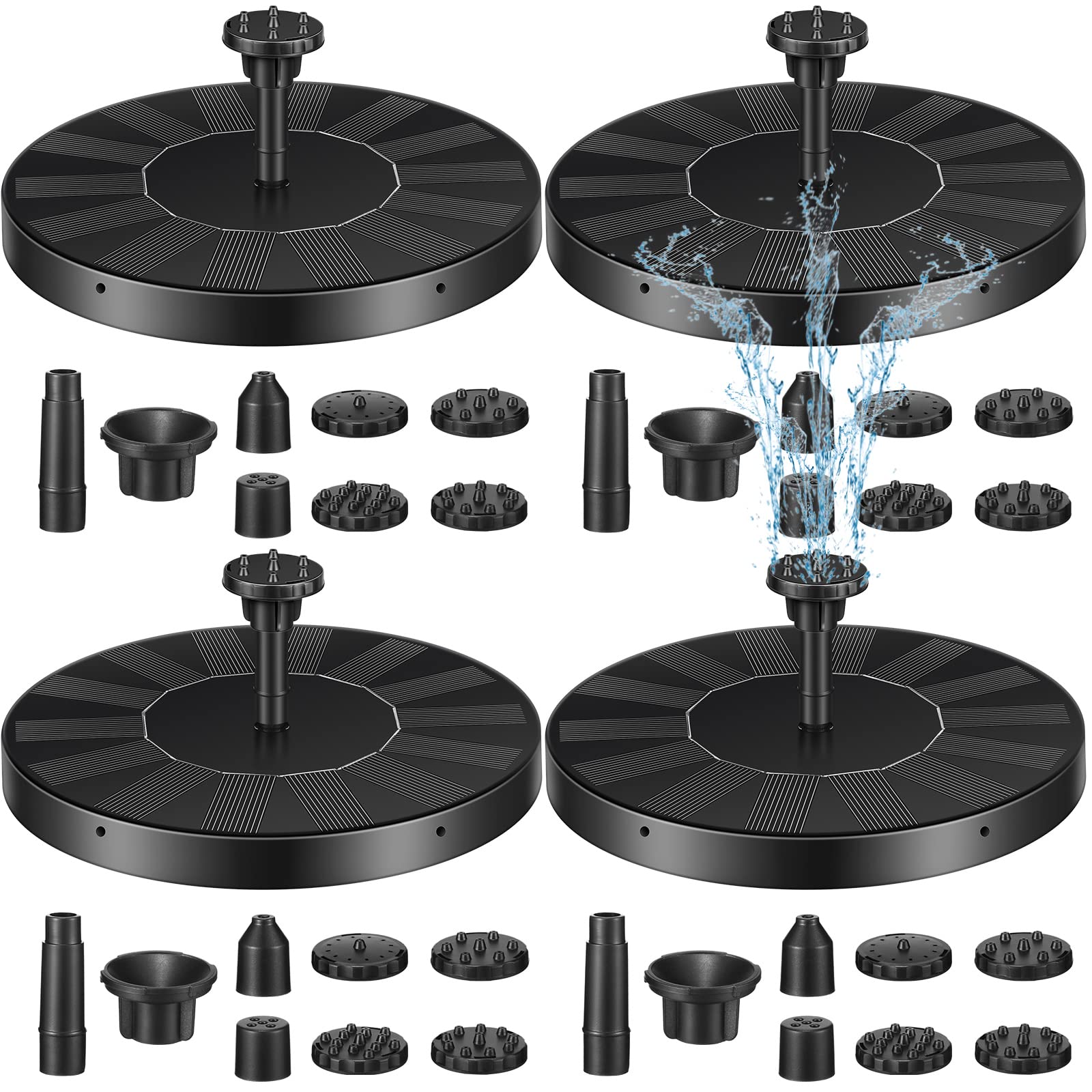 Amazon.com : Kittmip 4 Pack Solar Bird Bath Fountain Pump Solar ...