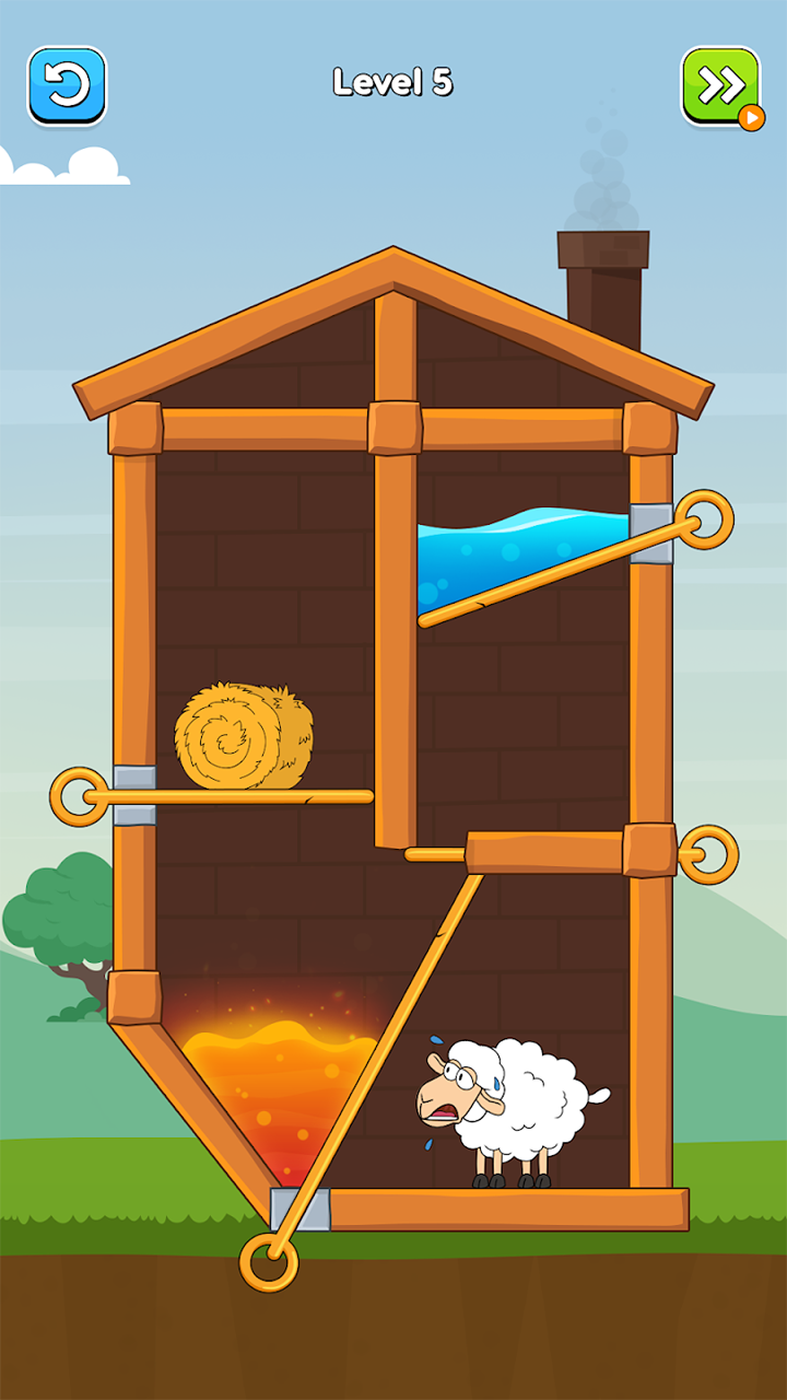 Hero Sheep - Pin Pull Save Sheep help the sheep in the best pin pull ...