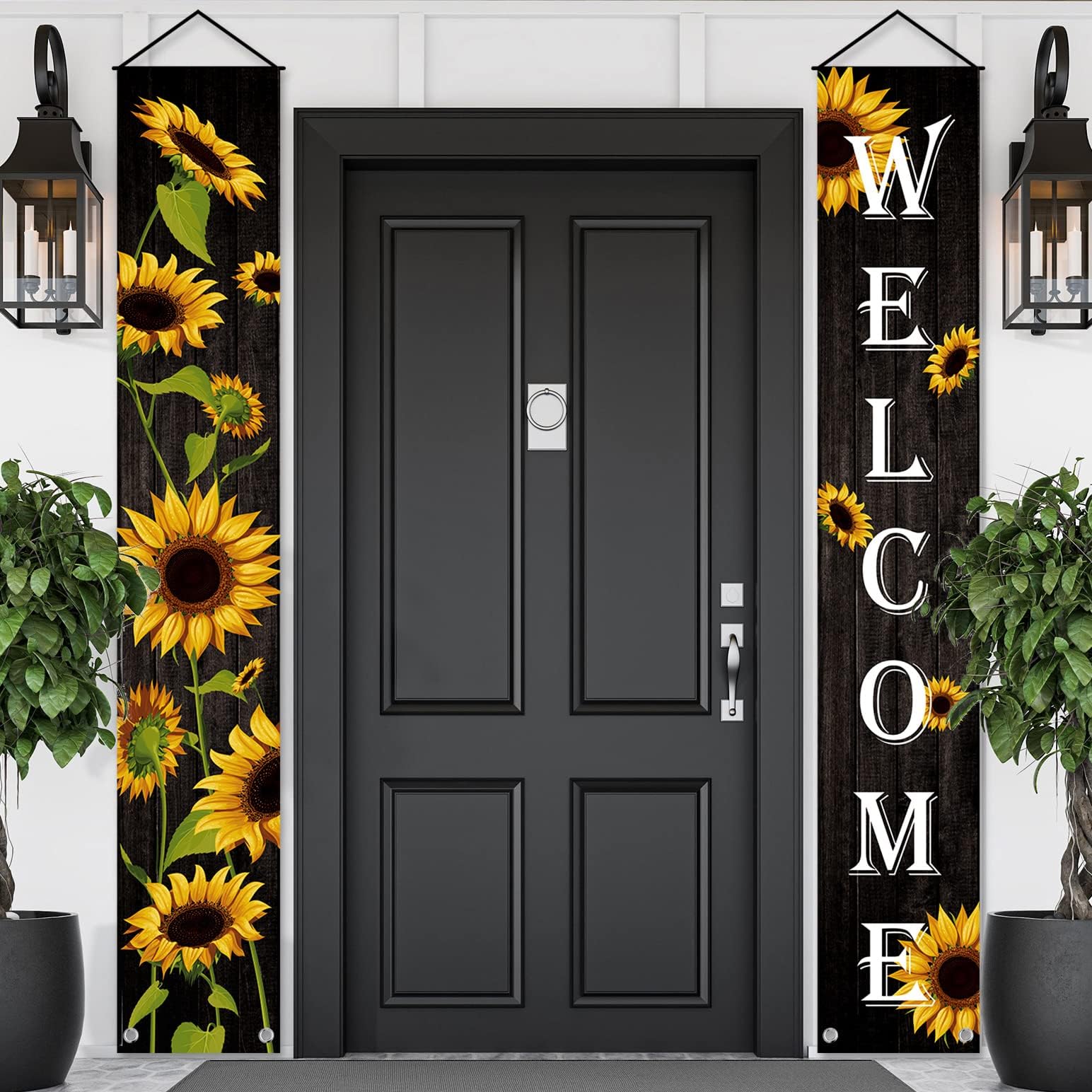 Amazon.com: KYMY Sunflower Summer Banners,Welcome Porch Sign,Sunflower ...