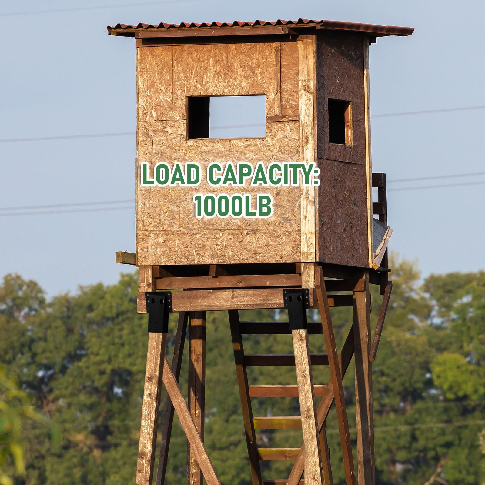 Snapklik.com : Deer Stand Brackets, 4 Pcs Black Outdoor 4"x 4" Compound ...