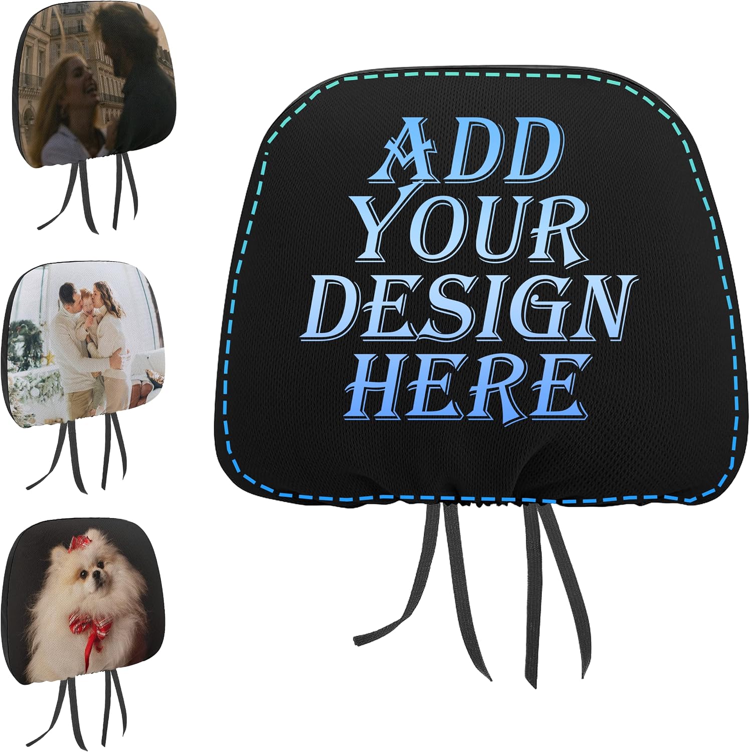 Amazon.com: Custom Car Headrest Covers 2PCS Personalized Car Seat Cover ...