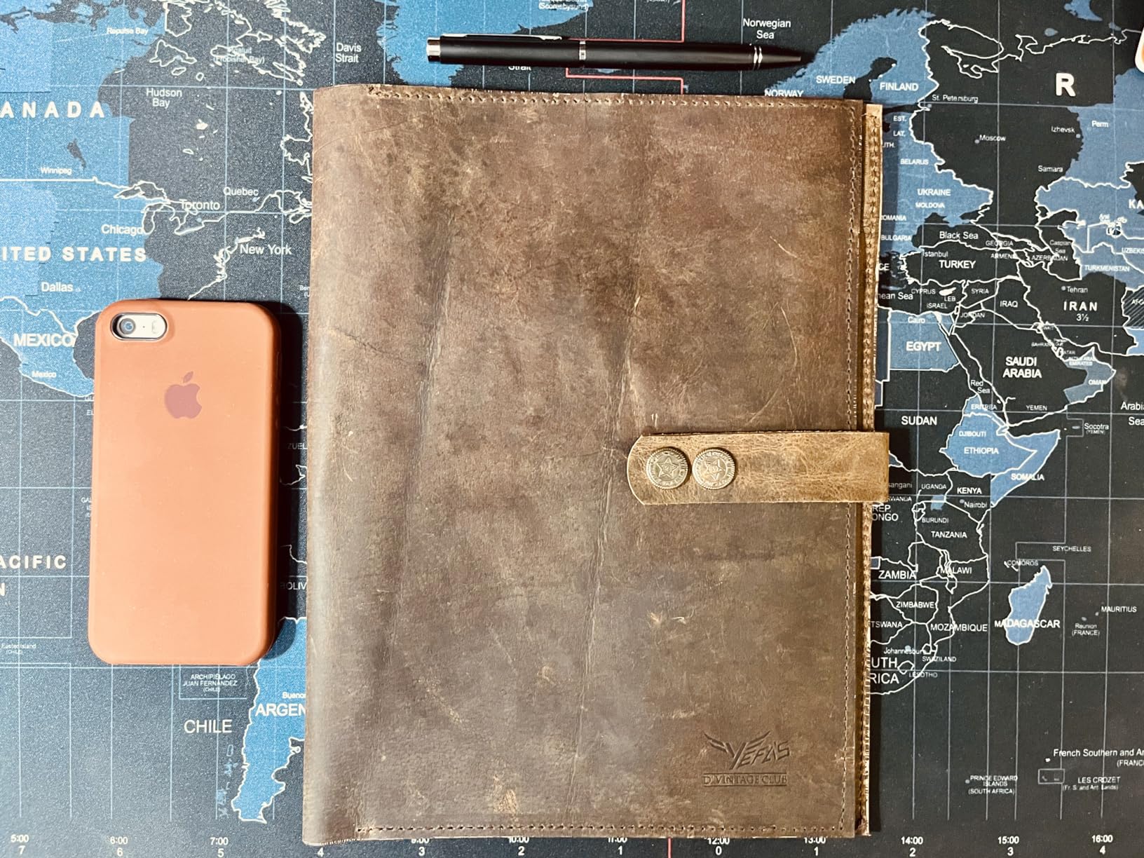 YEFA'S D' VINTAGE CLUB Genuine Leather Premium File Folder for ...
