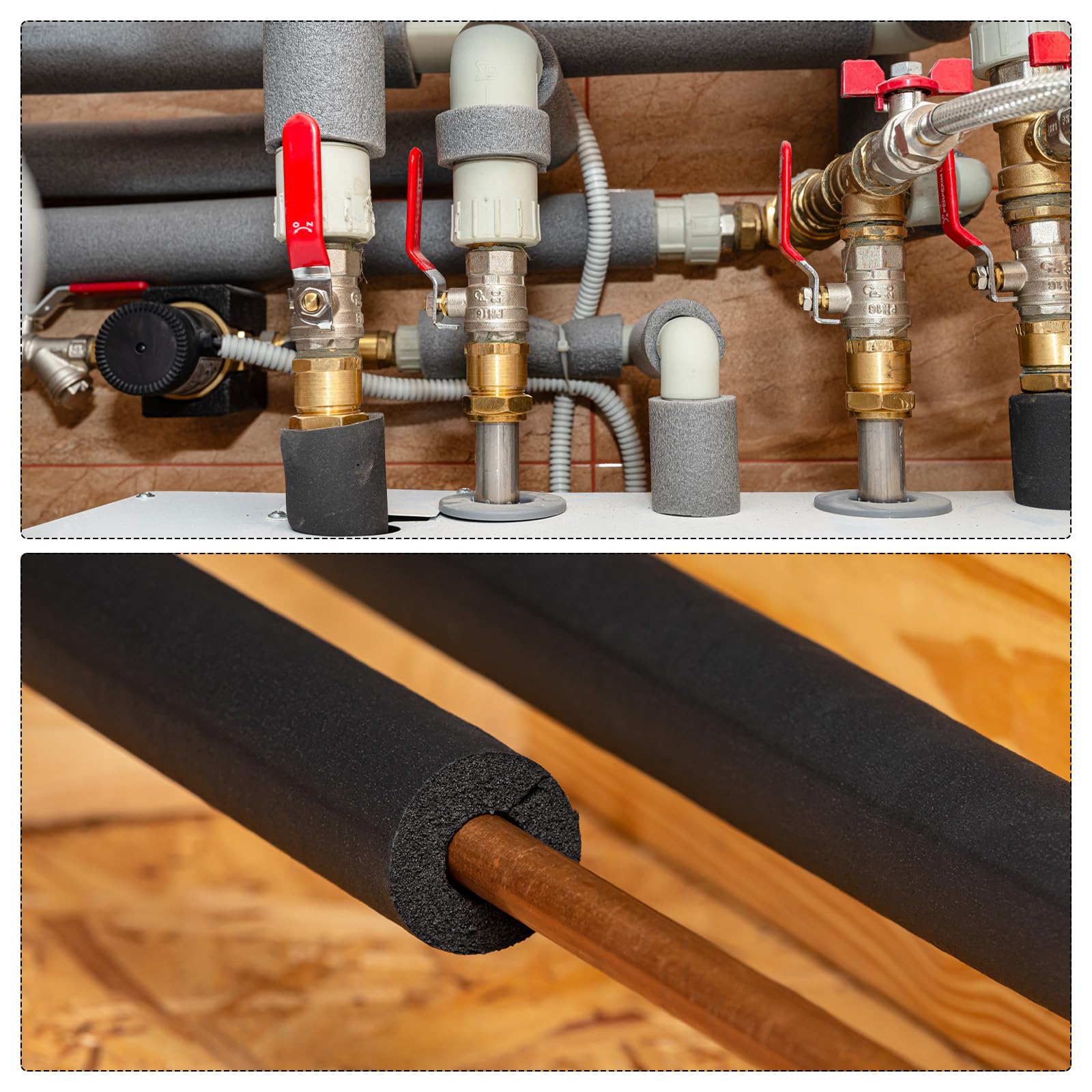 Rebower 1pcs Pipe Insulation Foam Tube 40x60mm 3ft Heat Preservation ...