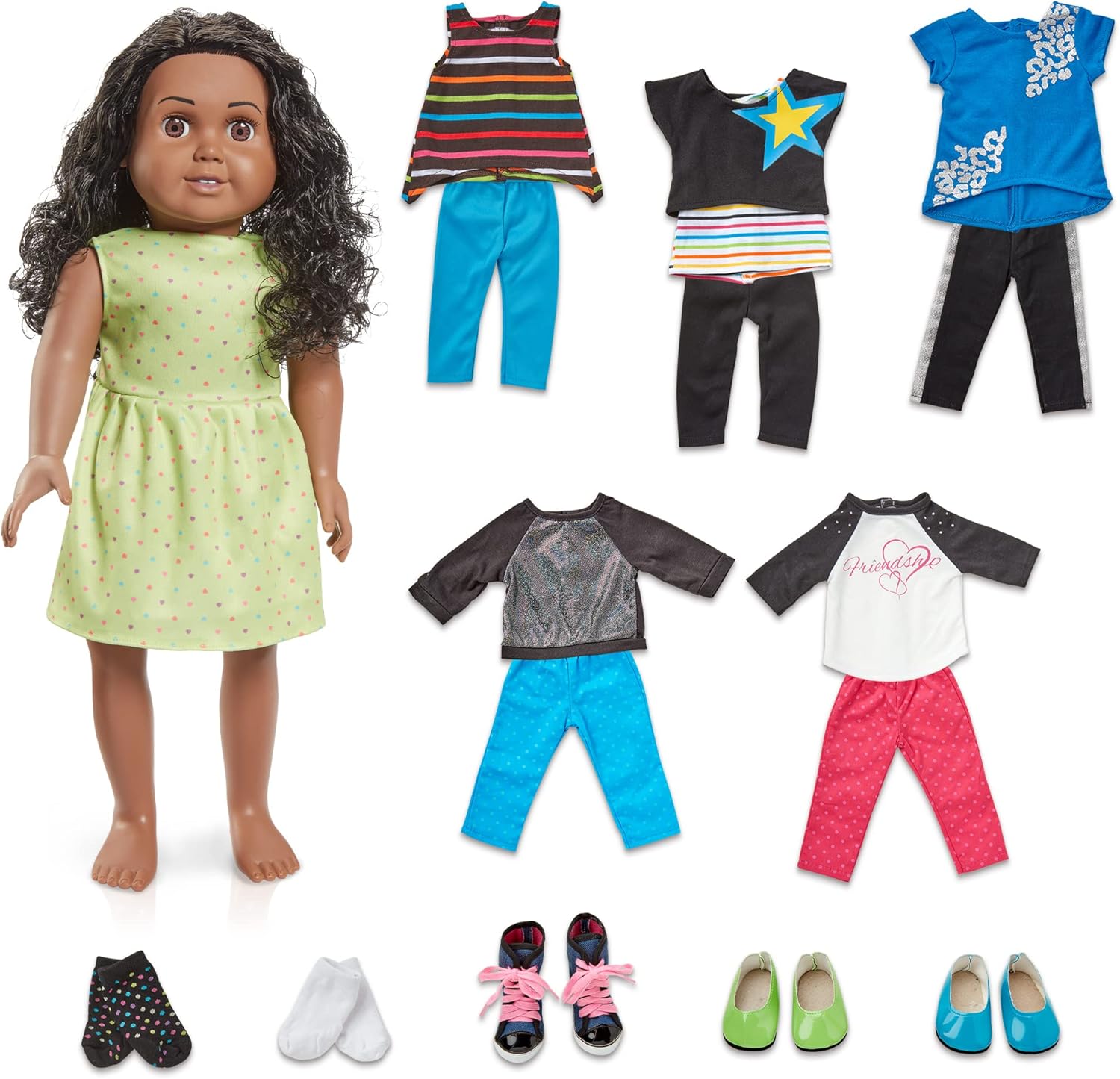 Amazon.com: Springfield 18-inch Madison Doll with Doll Bed, Bedding and ...