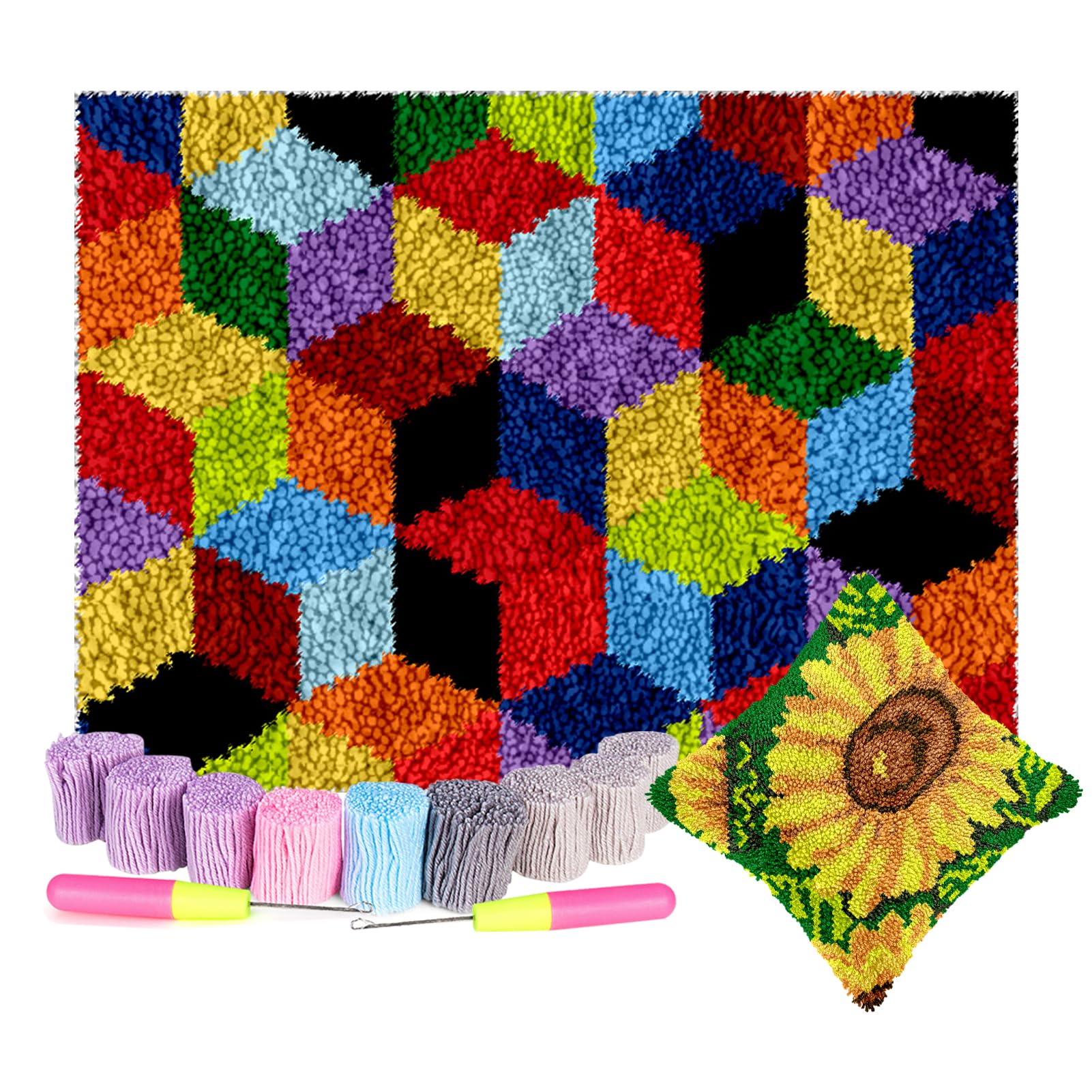 SZKBEUO Latch Hook Kits for Adults Latch Hook Cushion Kits Rug Making ...