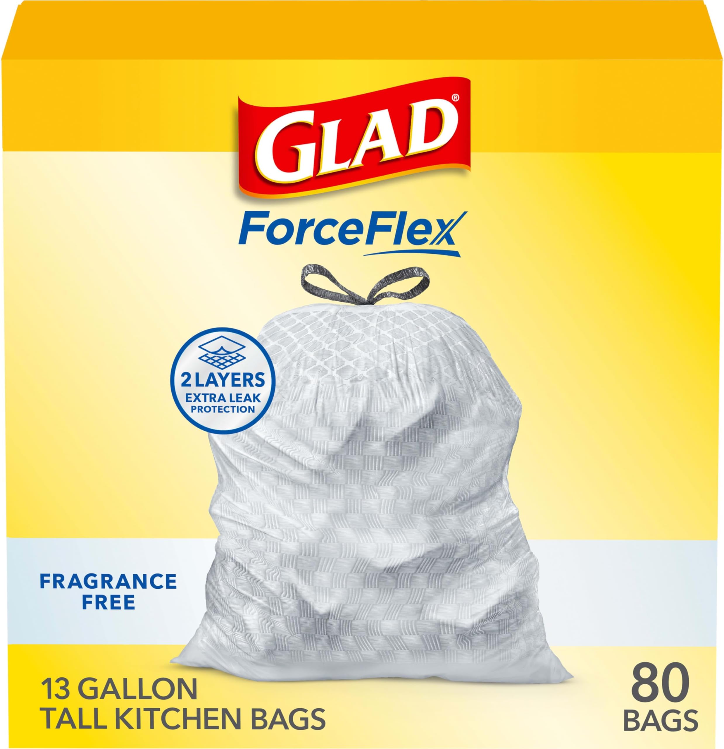 Amazon.com: Glad ForceFlex Protection Series Tall Kitchen Drawstring ...