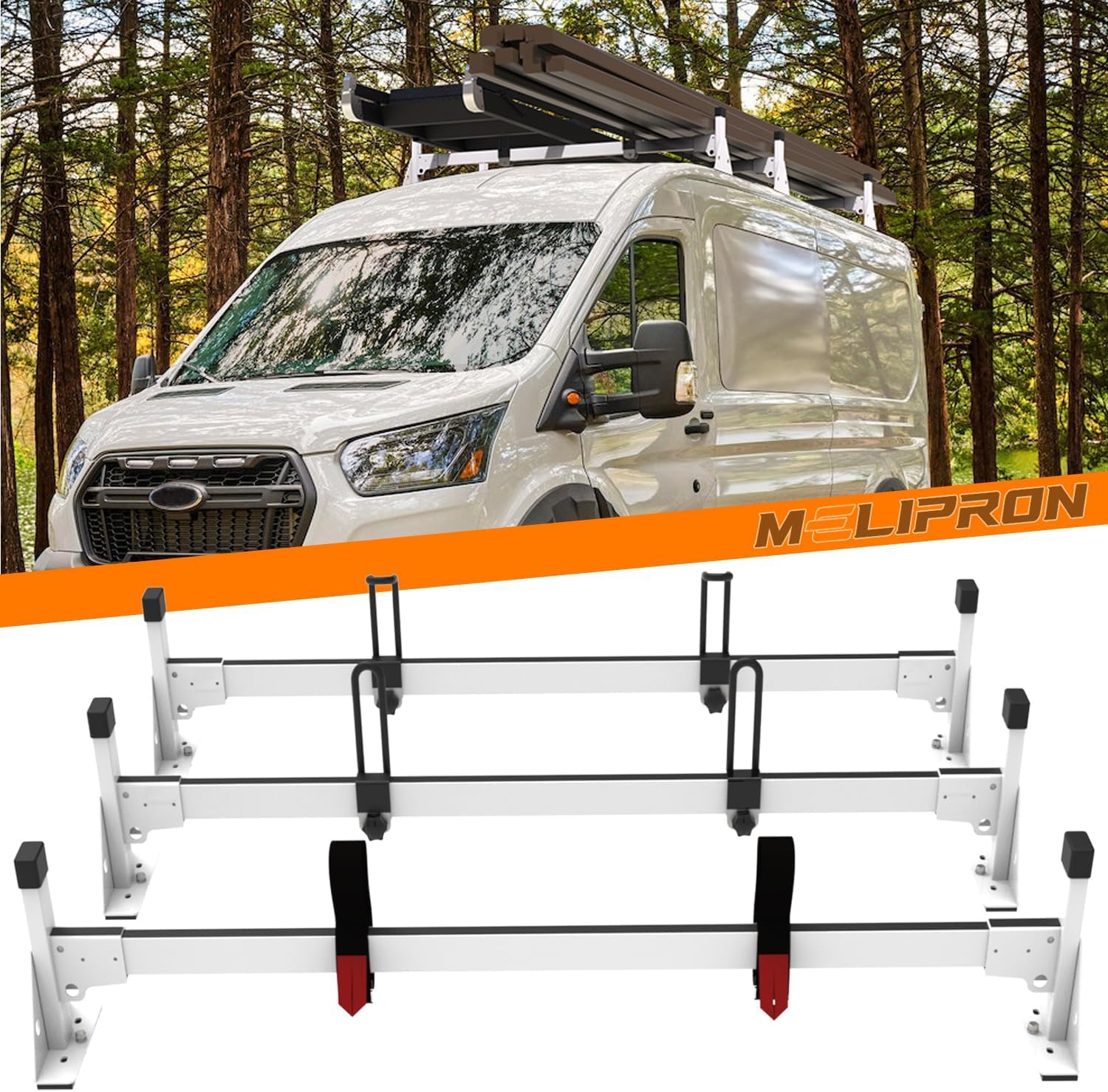 Amazon.com: MELIPRON Steel Cargo Van Roof Ladder Rack Fit for Ford ...