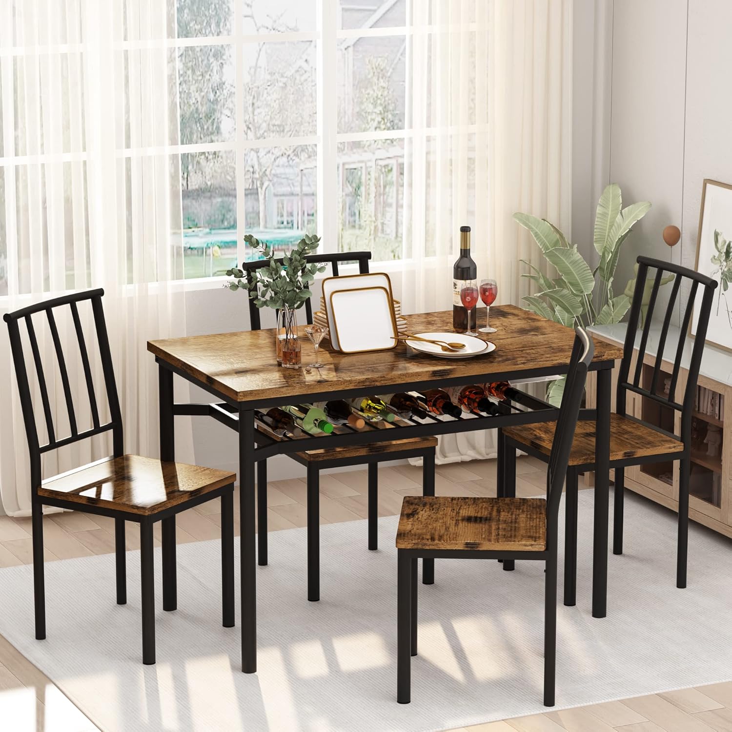 Amazon.com - AWQM Dining Table Set of 4, Small Kitchen Table with ...