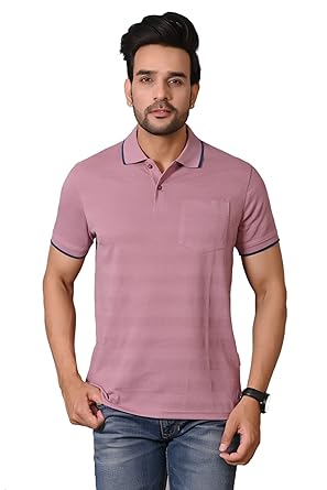 Buy ARBOUR Man Polo Nack Half Sleeves Pocket T-Shirts (Light Mauve,2XL) at Amazon.in