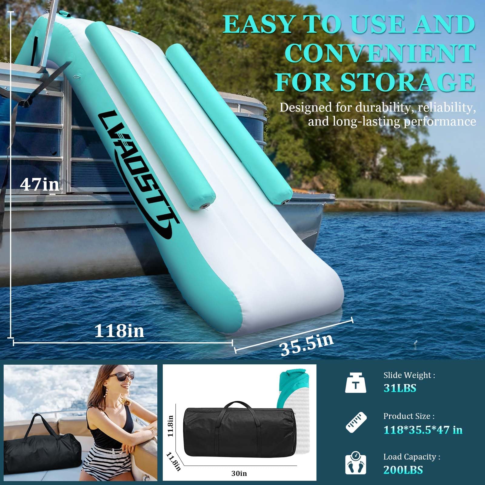 Snapklik.com : Pontoon Waterfall Slide, Inflatable Water Boats Slide ...