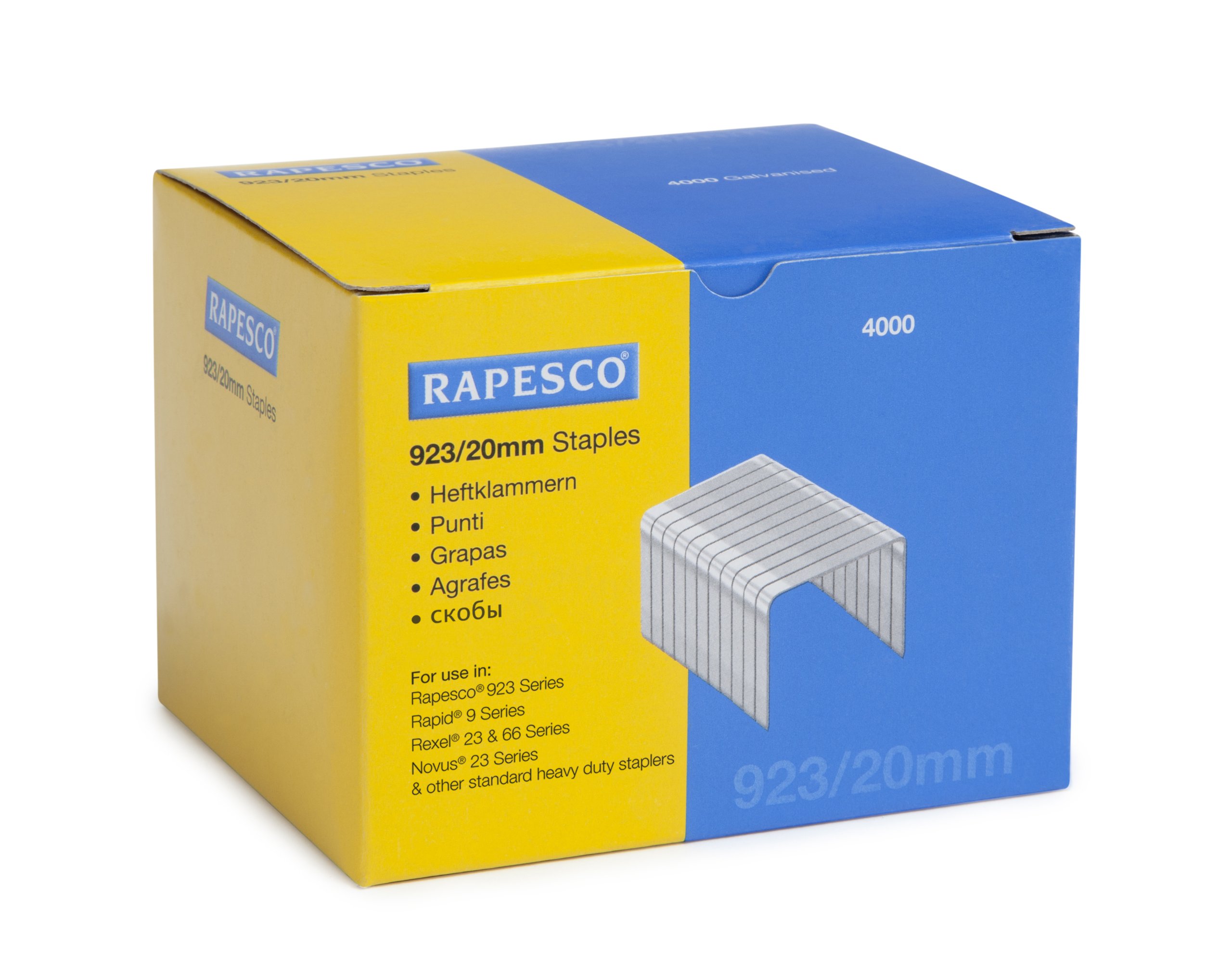 Rapesco S92320Z3 923/20mm Galvanised Staples, Type 23, Box of 4000 ...