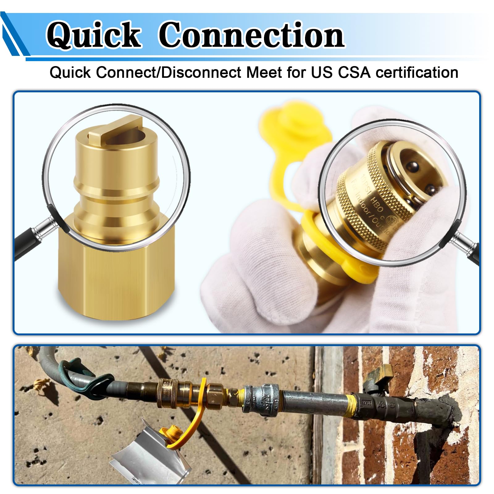 Snapklik.com : 1/2 Natural Gas Quick Connect Fittings, 1/2 Inch QDD LP ...